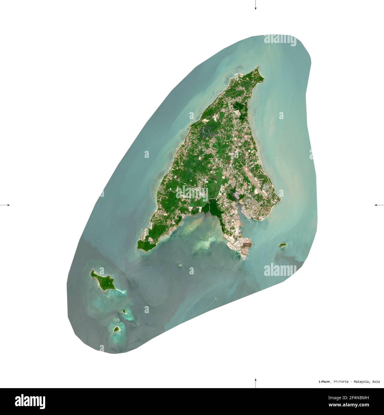 Labuan, federal territory of Malaysia. Sentinel-2 satellite imagery ...