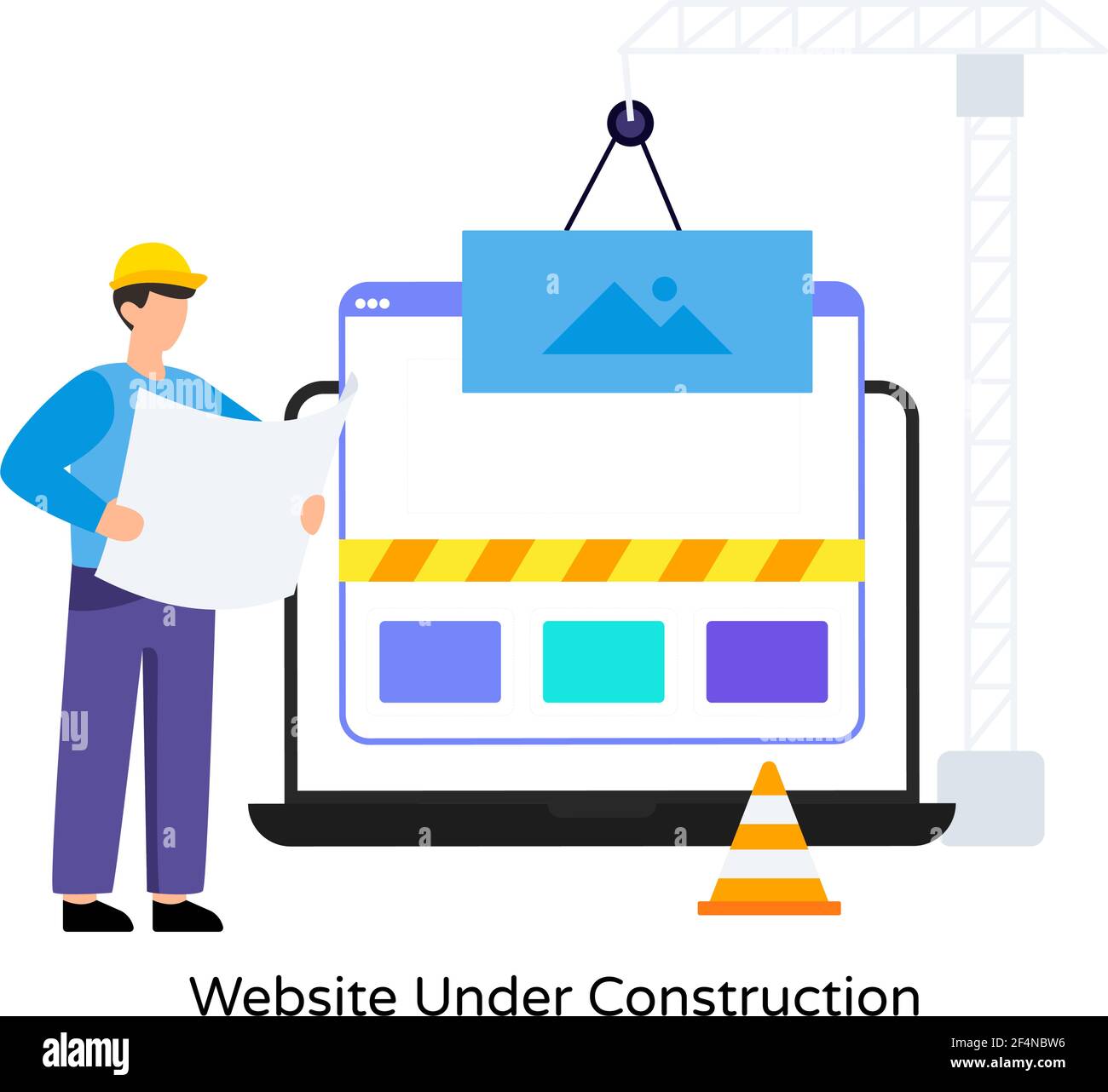 A unique vector design of website under construction Stock Vector Image ...