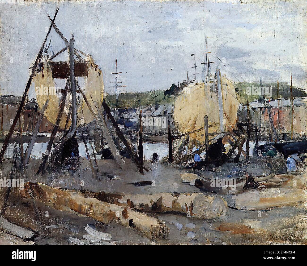 Berthe Morisot - Boats Under Construction 1874 Stock Photo - Alamy