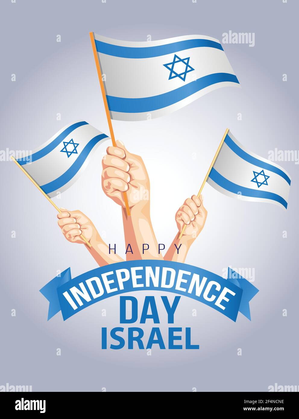happy independence day israel. hand holding israel flag vector ...
