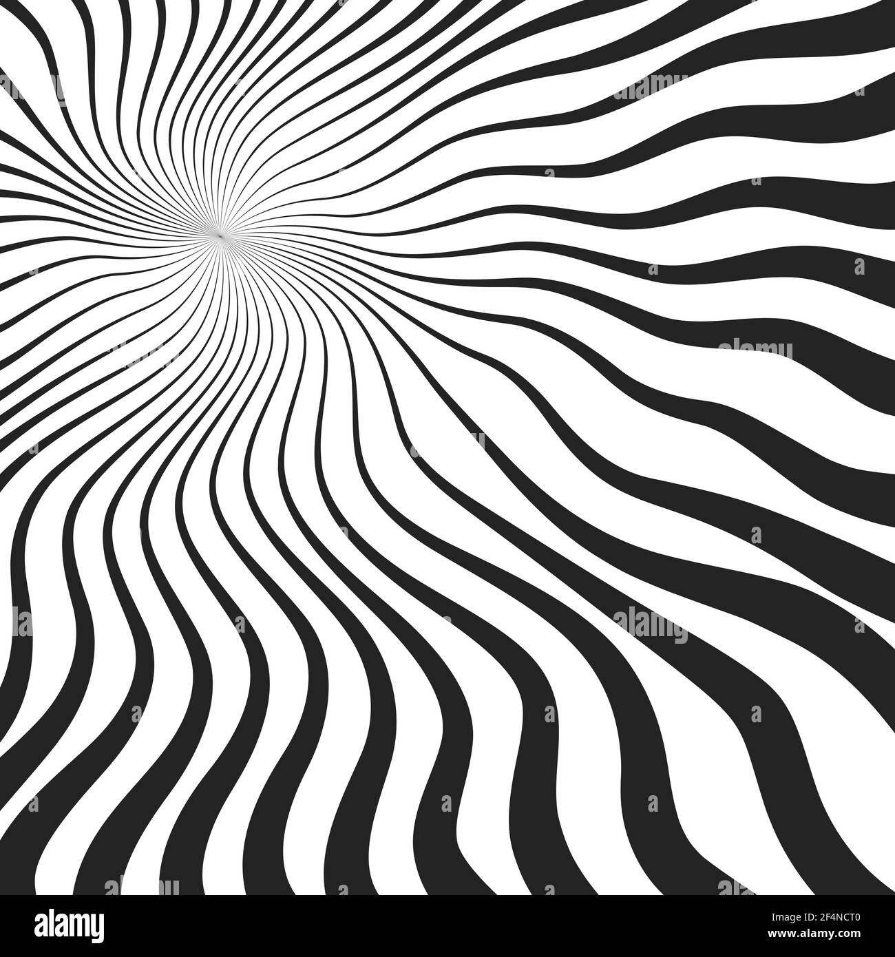 Radial black wavy lines with different thickness. Optical pattern ...