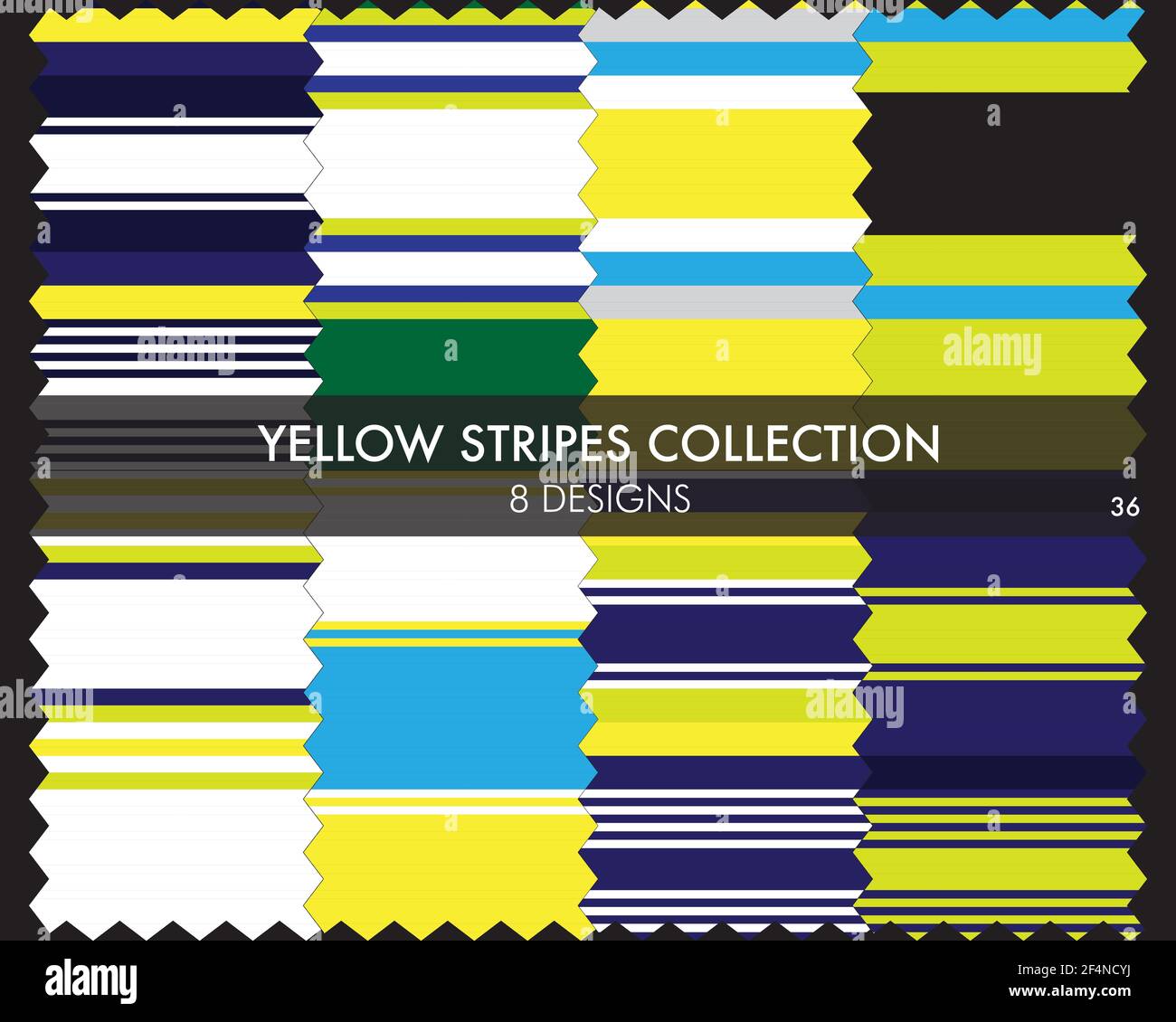 Striped seamless pattern collection includes 8 designs for fashion ...