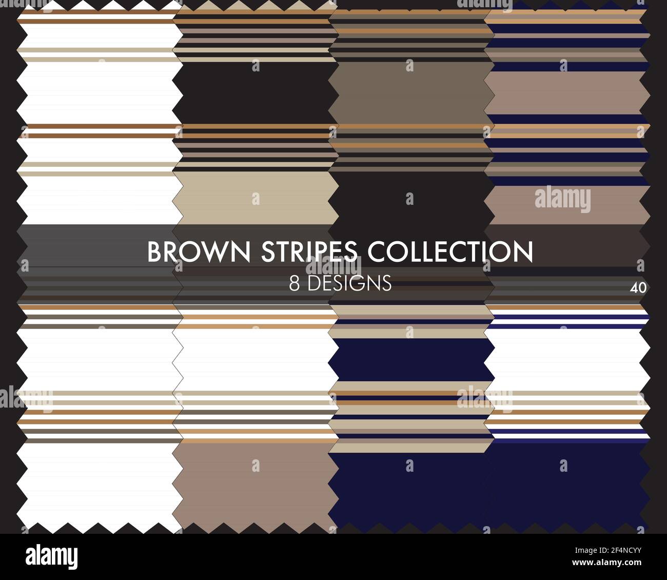 Striped seamless pattern collection includes 8 designs for fashion ...