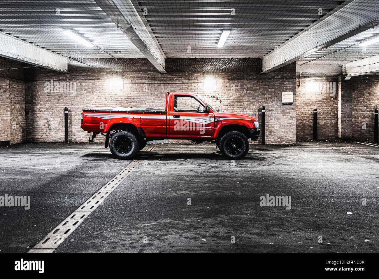 Red pickup truck Stock Photo - Alamy