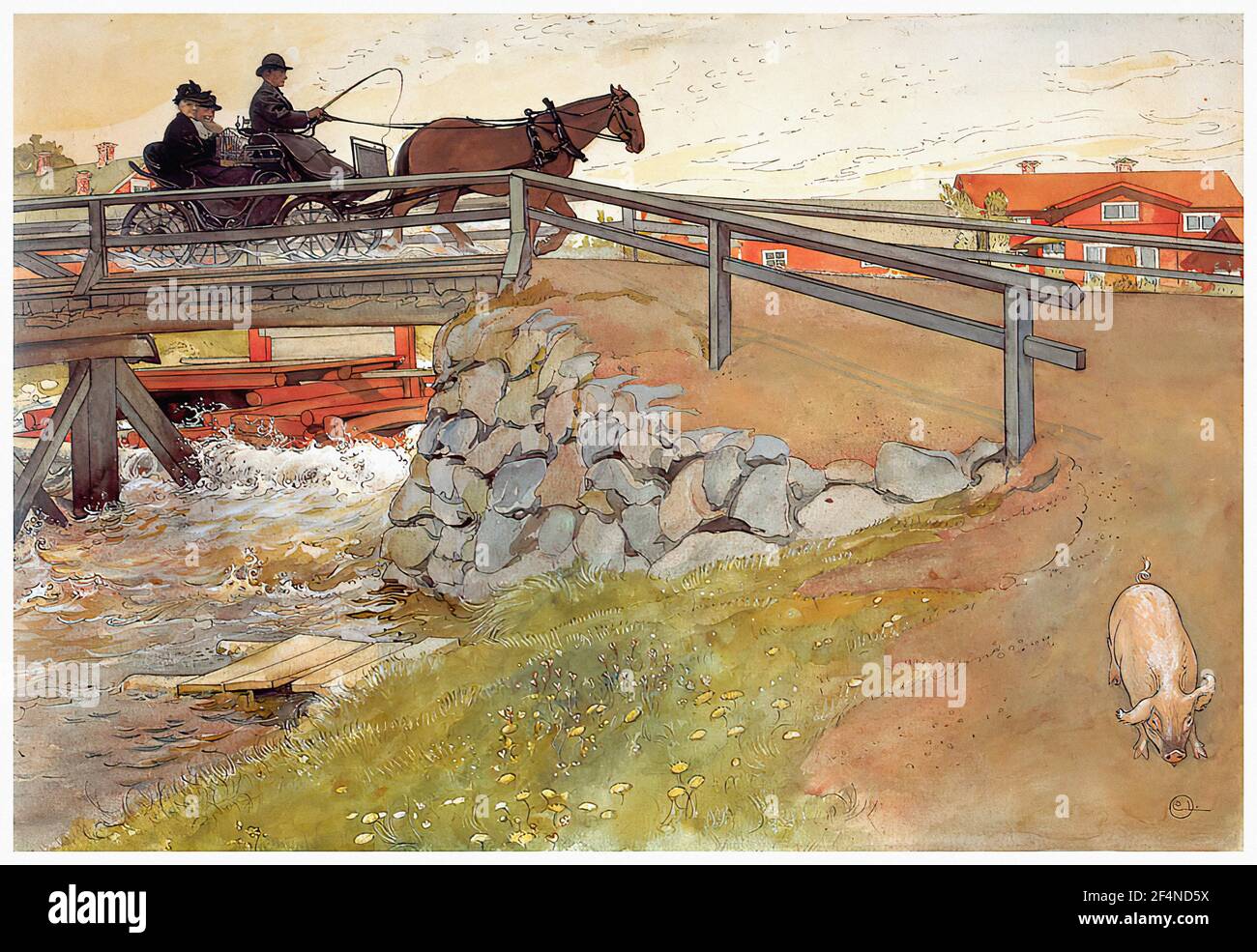 Carl Larsson - Bridge 1896 Stock Photo - Alamy