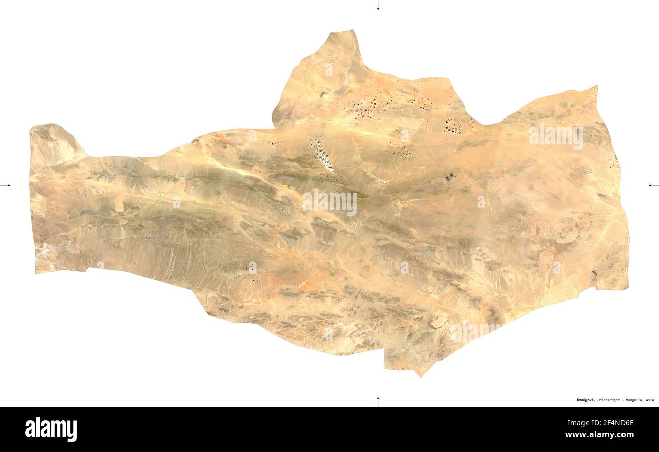 Omnogovi, province of Mongolia. Sentinel-2 satellite imagery. Shape ...