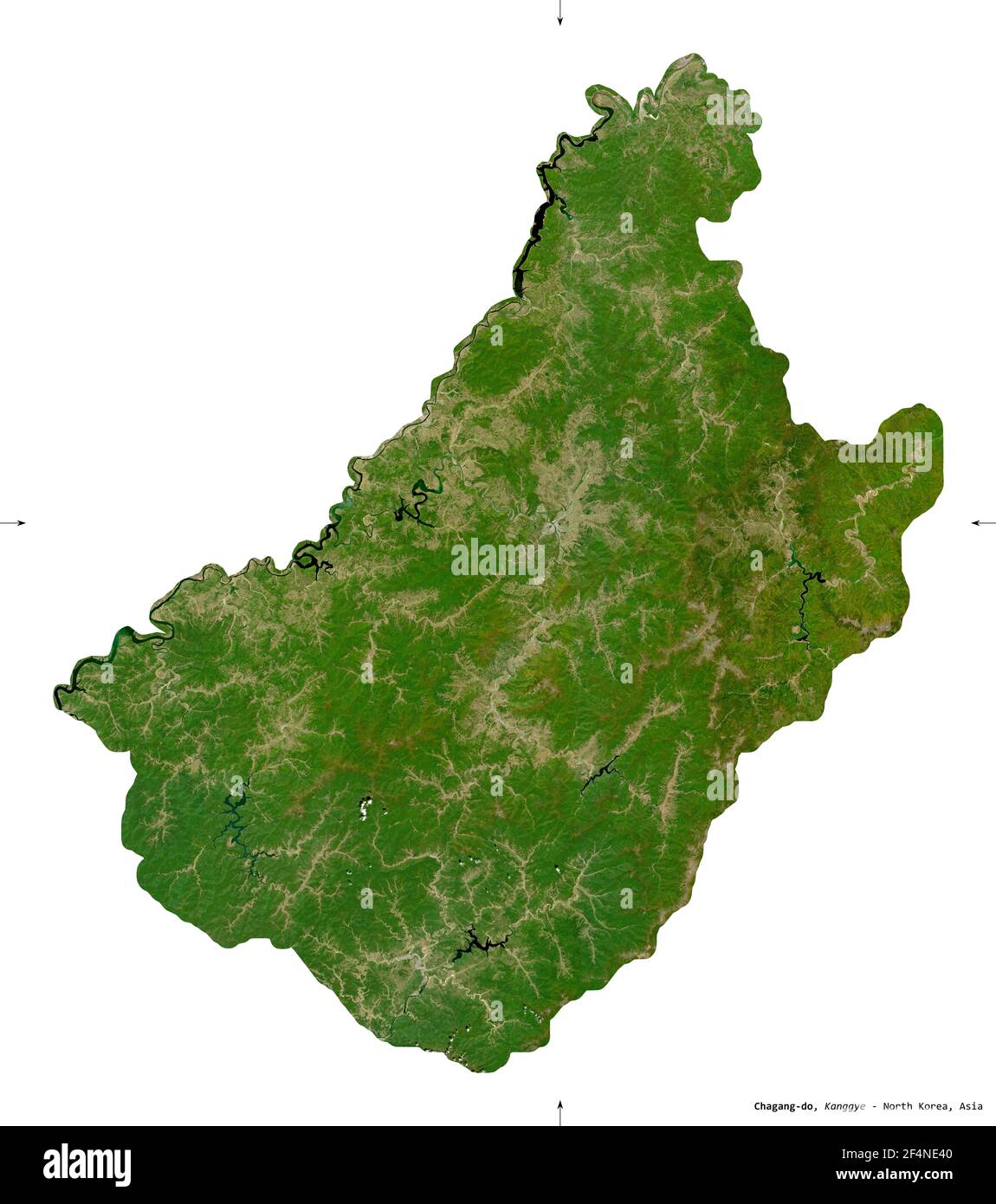 Chagang-do, province of North Korea. Sentinel-2 satellite imagery ...