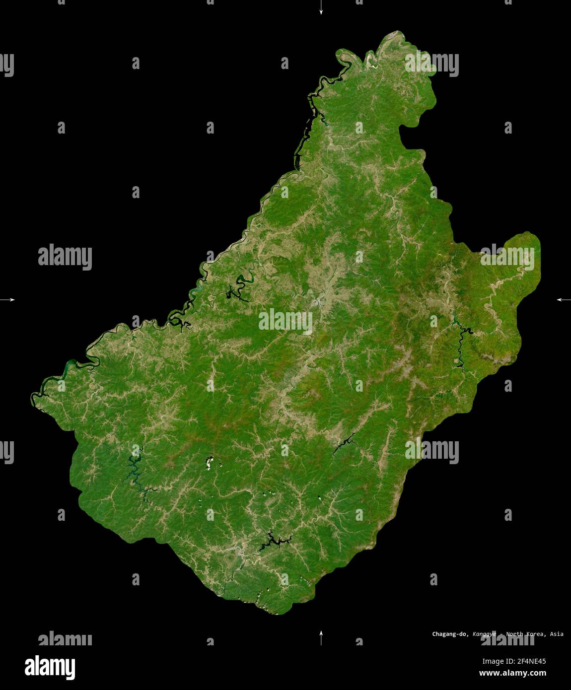 Chagang-do, province of North Korea. Sentinel-2 satellite imagery ...