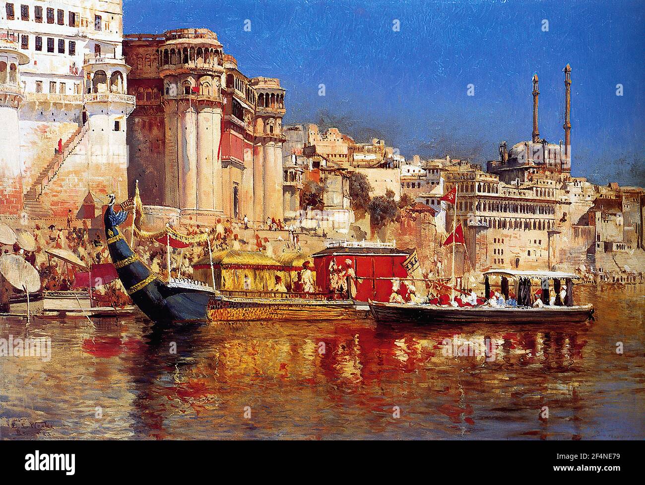 Edwin Lord Weeks - Barge Maharaj Benares C 1883 Stock Photo - Alamy