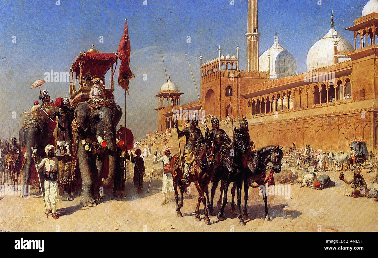 Edwin Lord Weeks - Great Mogul His Court Returning Great Mosque Delhi ...