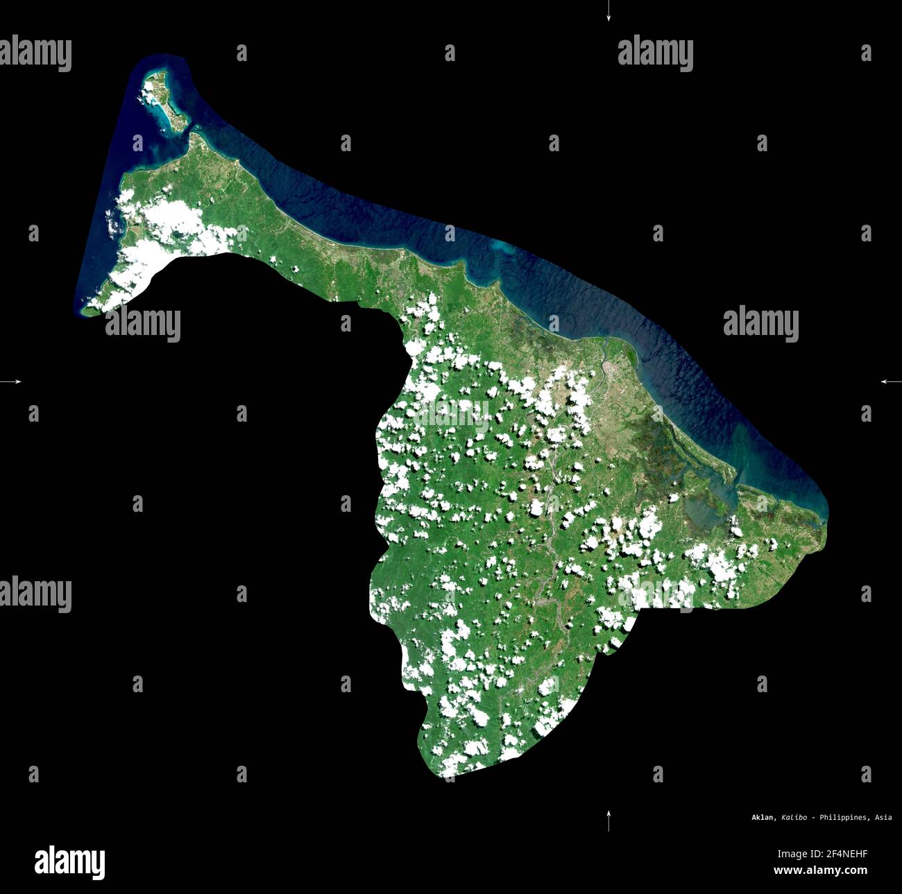 Aklan, province of Philippines. Sentinel-2 satellite imagery. Shape ...