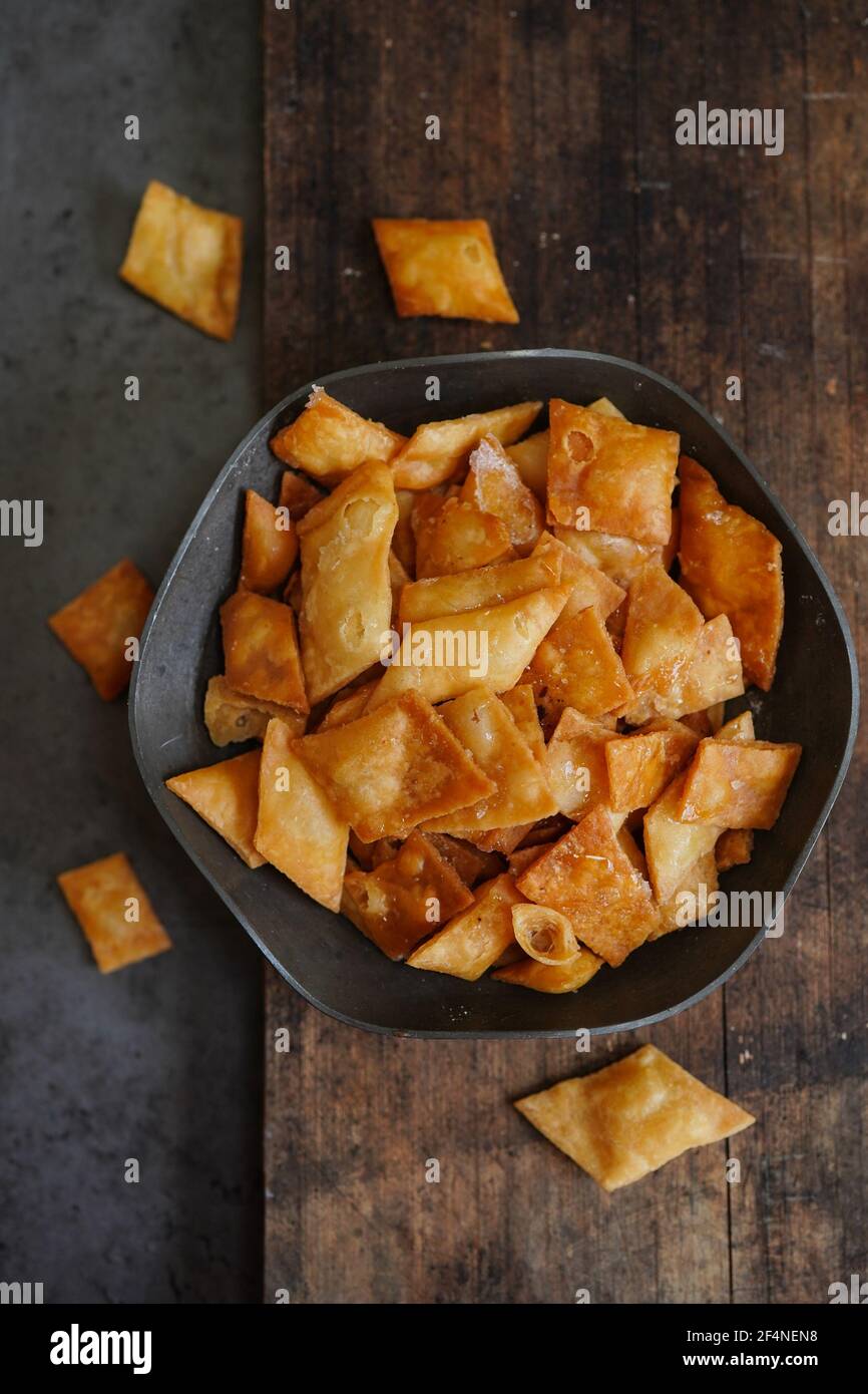 Sweet Diamond cuts - Deep fried Kerala sweet snack with flour coated in ...