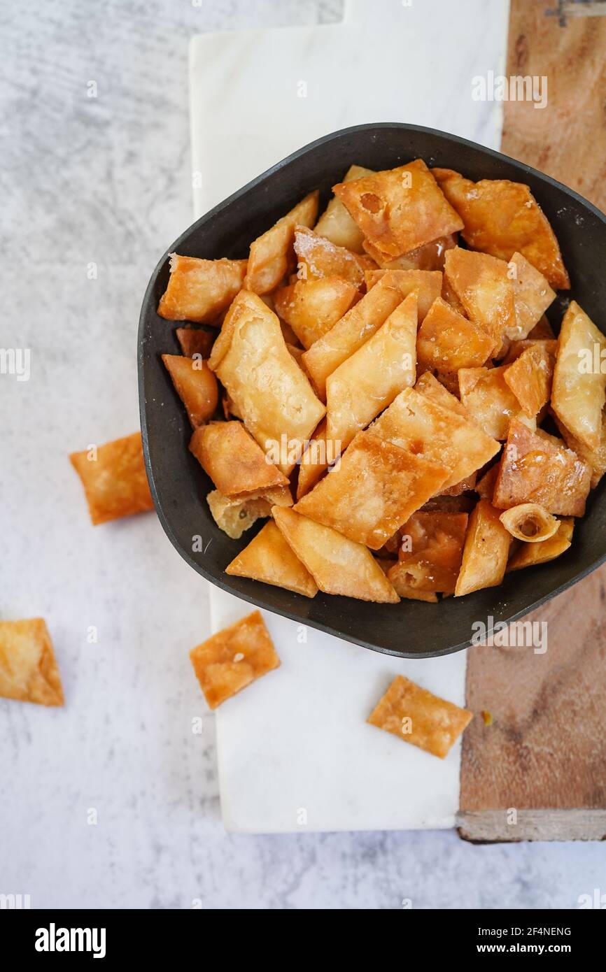 Sweet Diamond cuts - Deep fried Kerala sweet snack with flour coated in ...