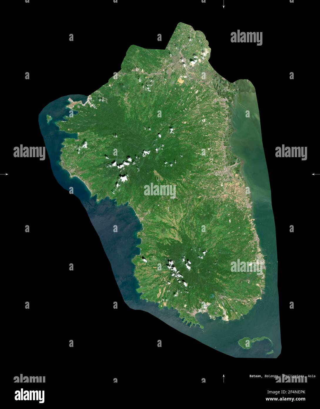 Bataan, province of Philippines. Sentinel-2 satellite imagery. Shape ...