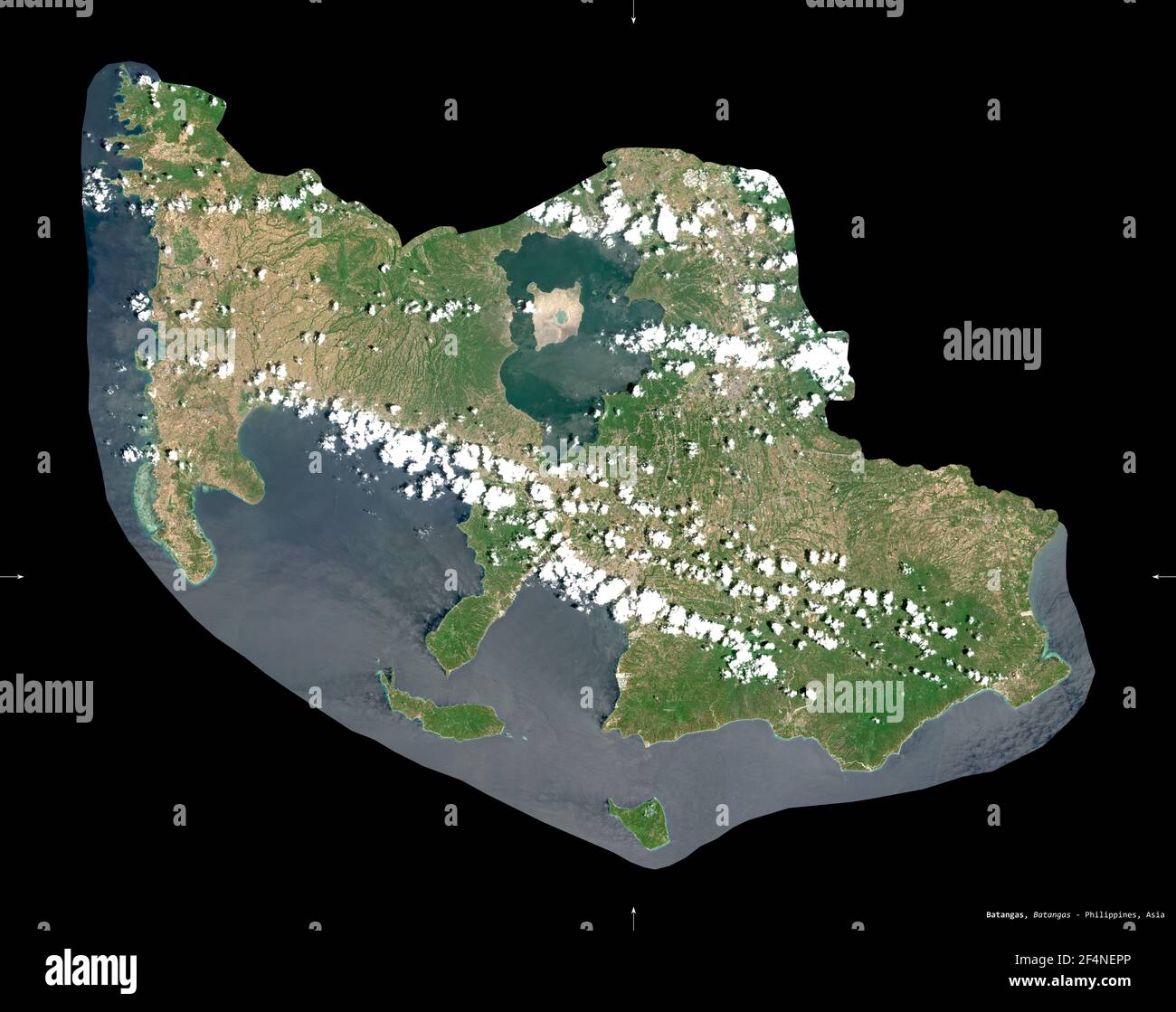 Batangas, province of Philippines. Sentinel-2 satellite imagery. Shape ...