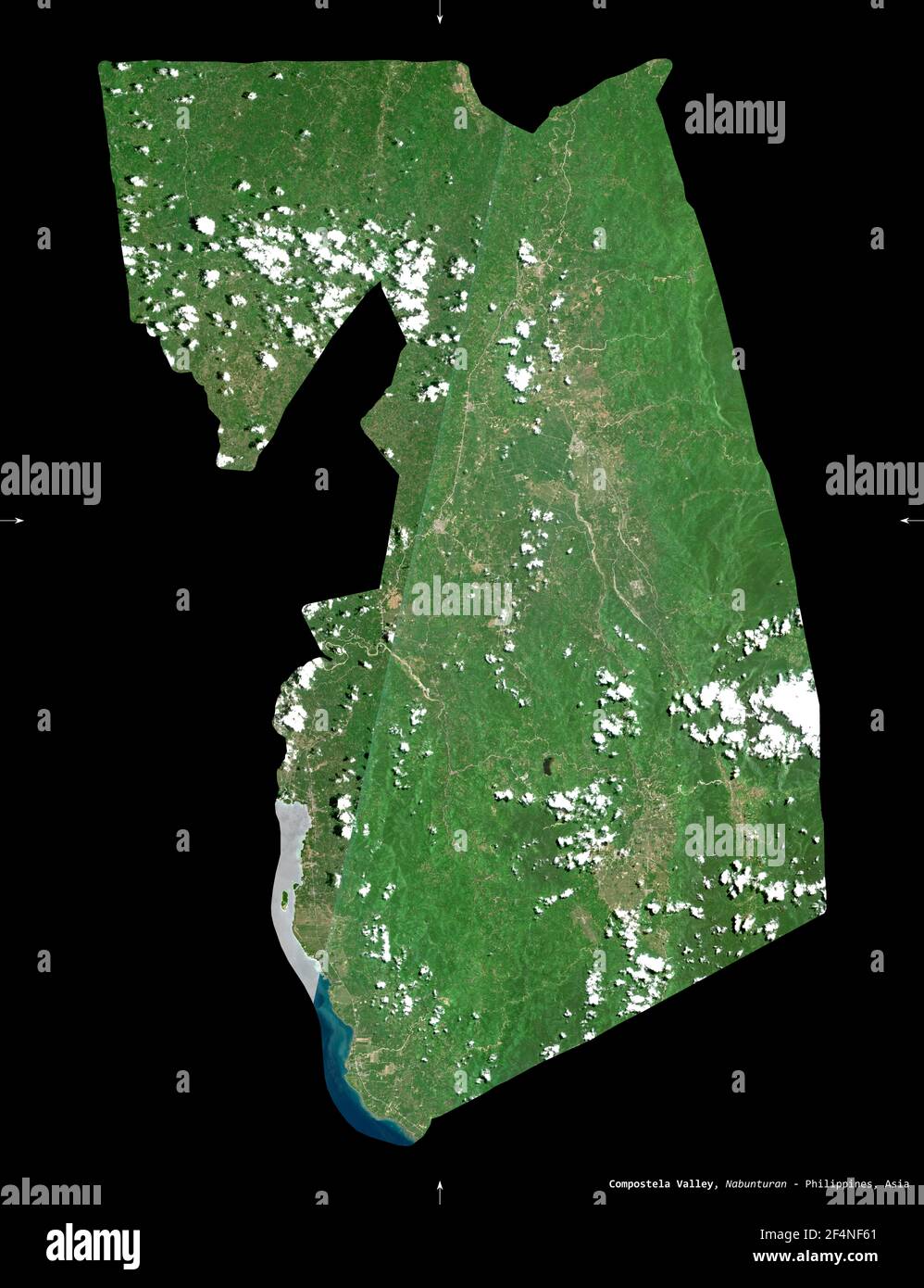 Compostela Valley, province of Philippines. Sentinel-2 satellite ...