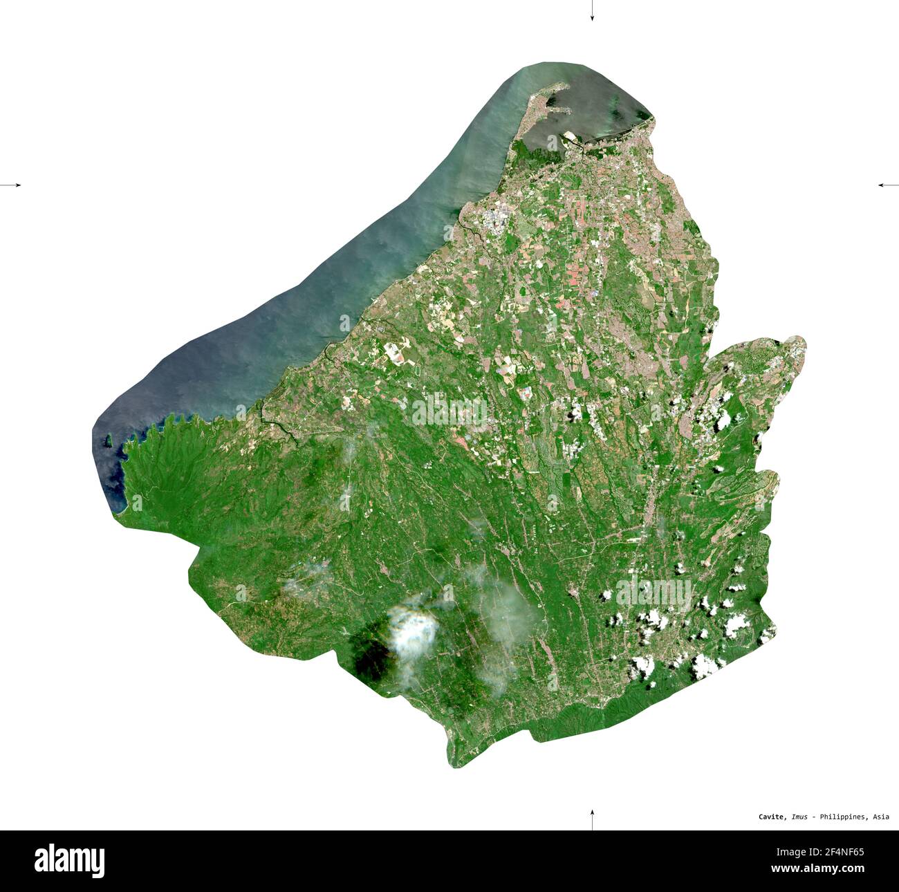Cavite, province of Philippines. Sentinel-2 satellite imagery. Shape ...