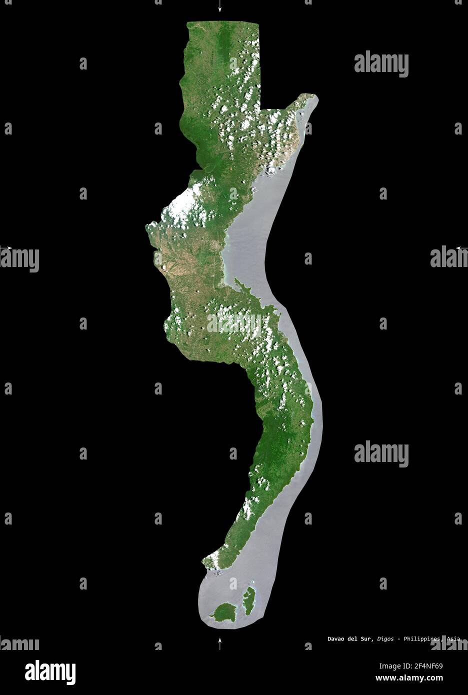 Davao del Sur, province of Philippines. Sentinel-2 satellite imagery ...