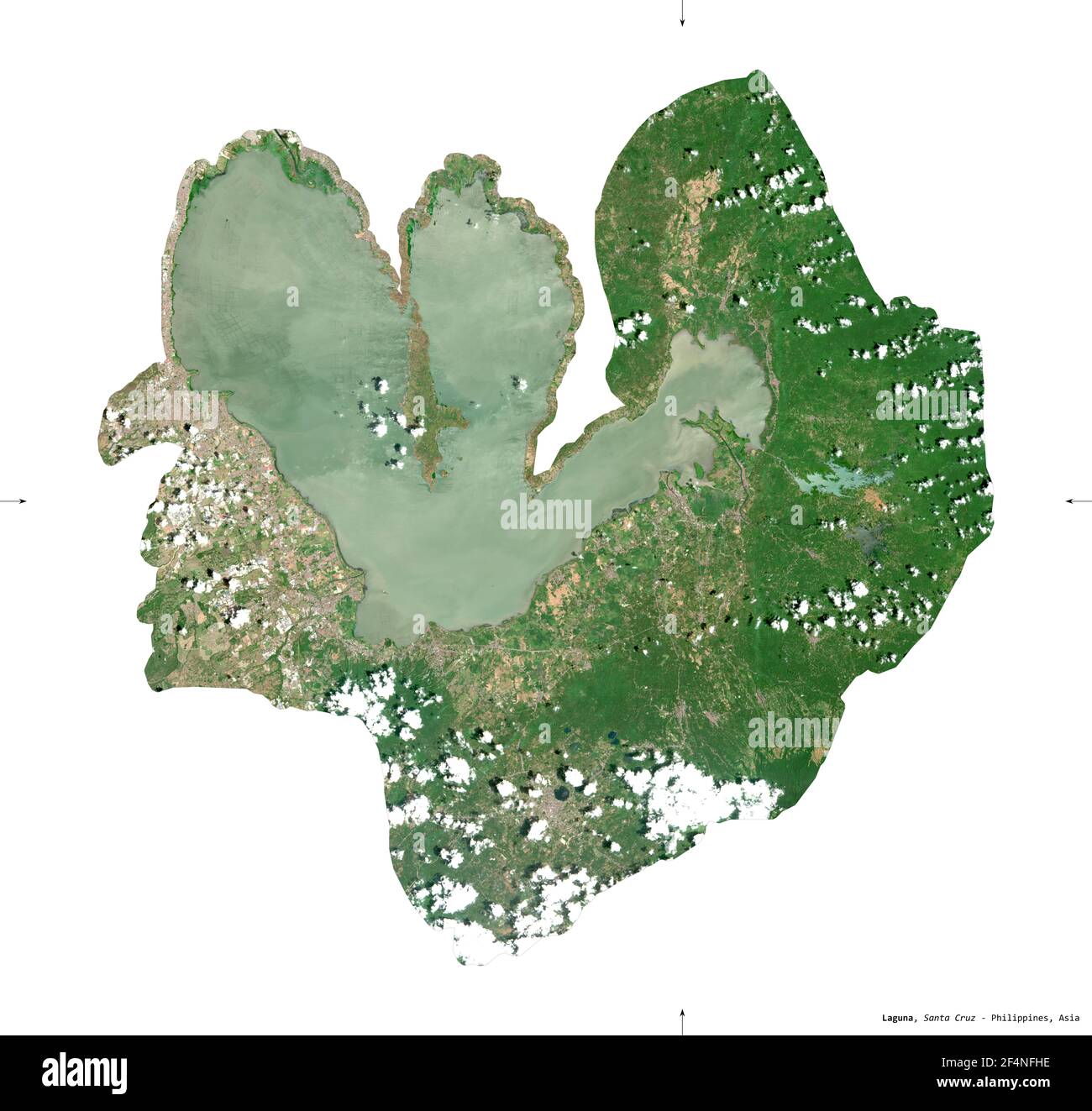 Laguna, province of Philippines. Sentinel-2 satellite imagery. Shape ...