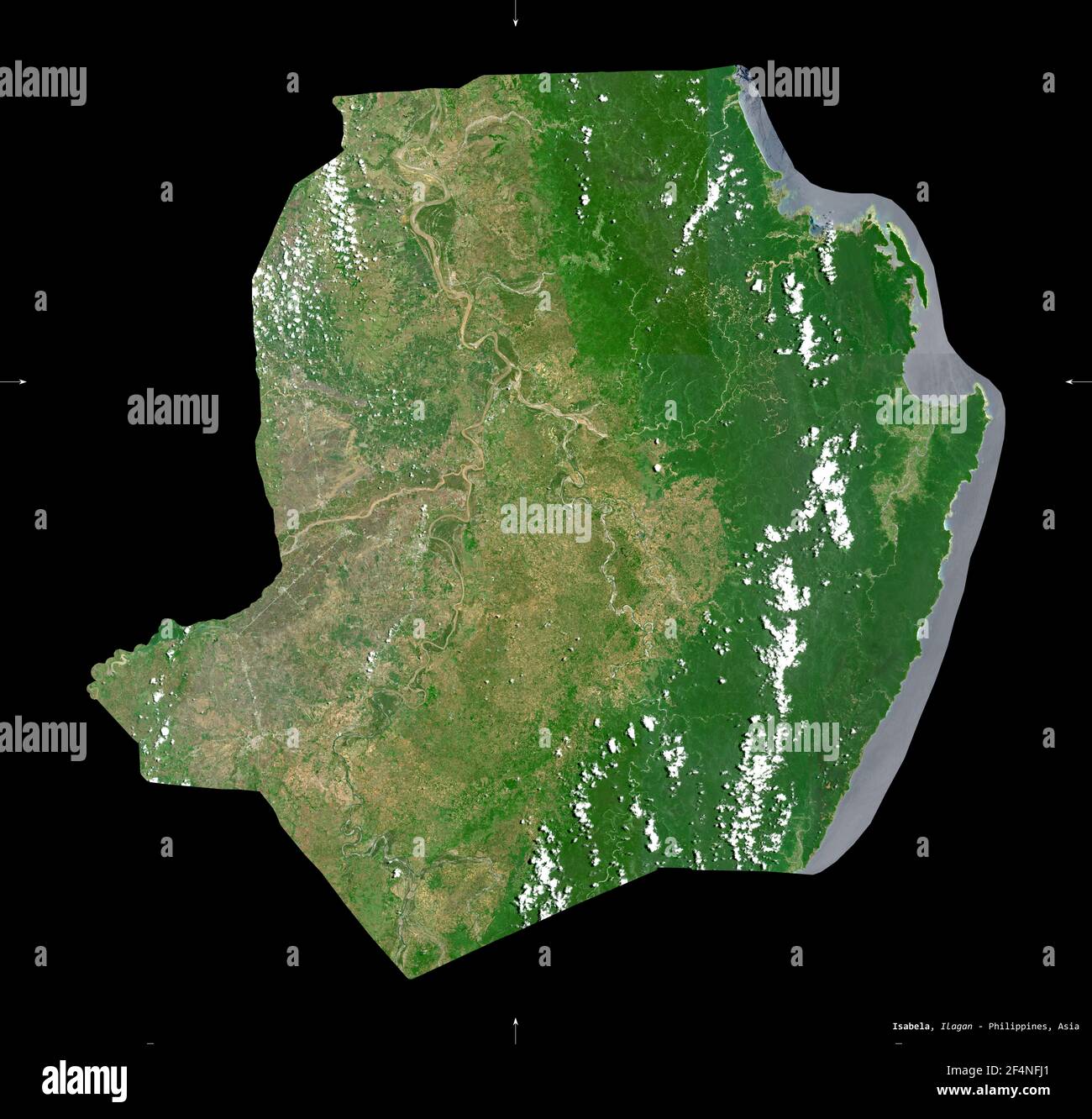 Isabela, province of Philippines. Sentinel-2 satellite imagery. Shape ...