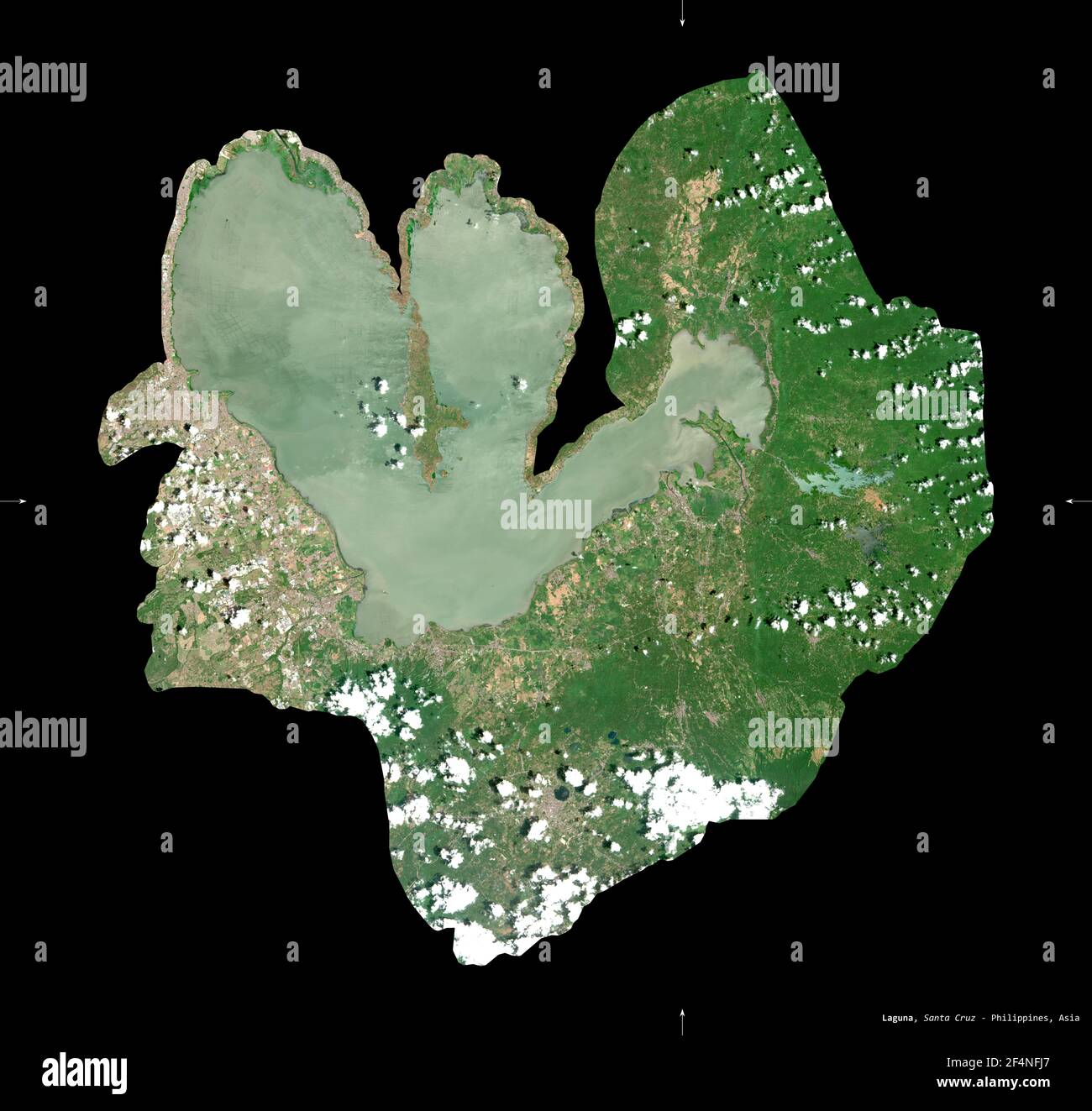Laguna, province of Philippines. Sentinel-2 satellite imagery. Shape ...