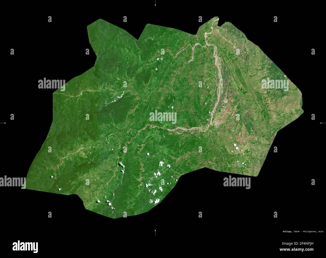Kalinga, province of Philippines. Sentinel-2 satellite imagery. Shape ...