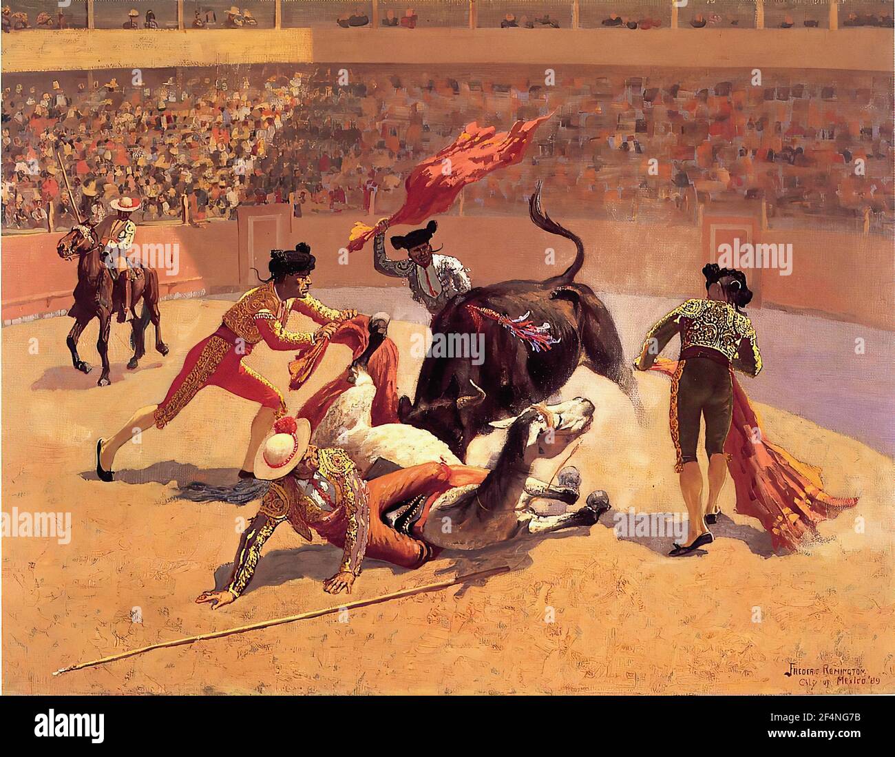 Frederic Remington - Bull Fight Mexico 1889 Stock Photo - Alamy