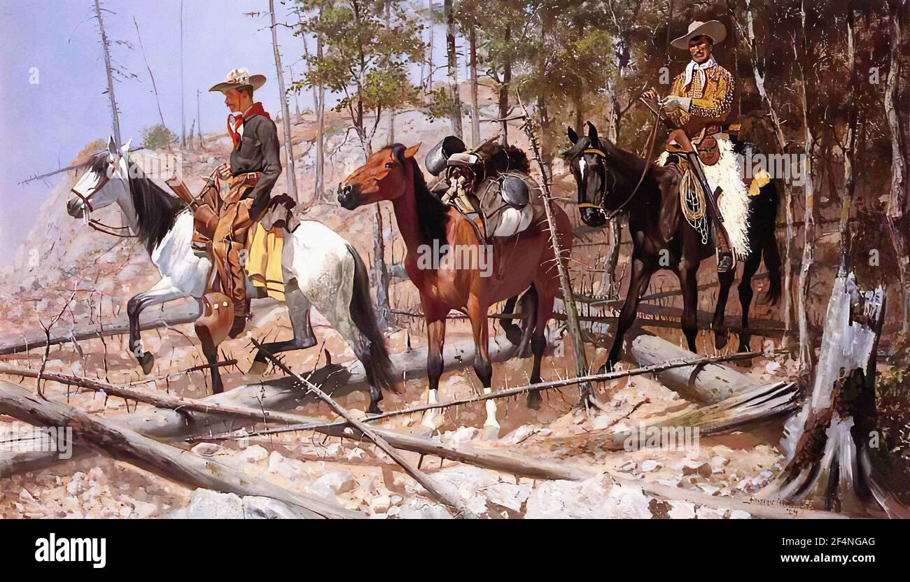 Frederic Remington - Prospecting Cattle Range 1889 Stock Photo - Alamy