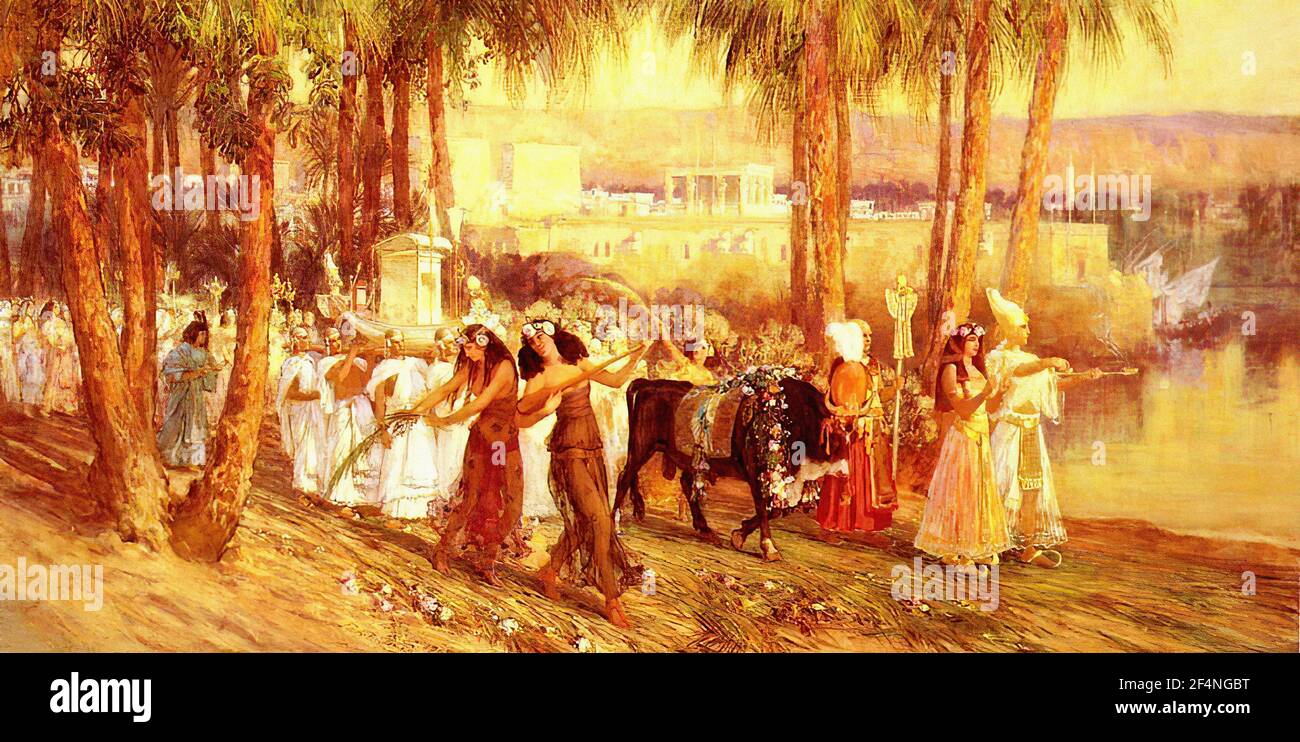 Frederick Arthur Bridgman - an Egyptian Procession 1902 Stock Photo - Alamy