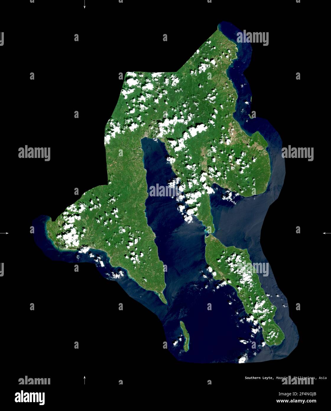Southern Leyte, province of Philippines. Sentinel-2 satellite imagery ...