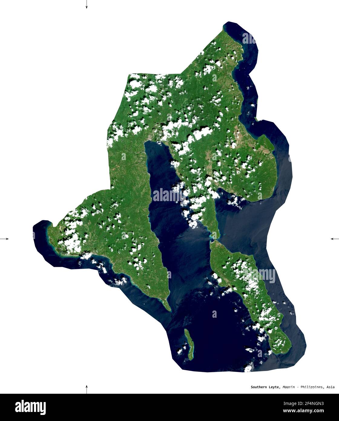 Southern Leyte, province of Philippines. Sentinel-2 satellite imagery ...