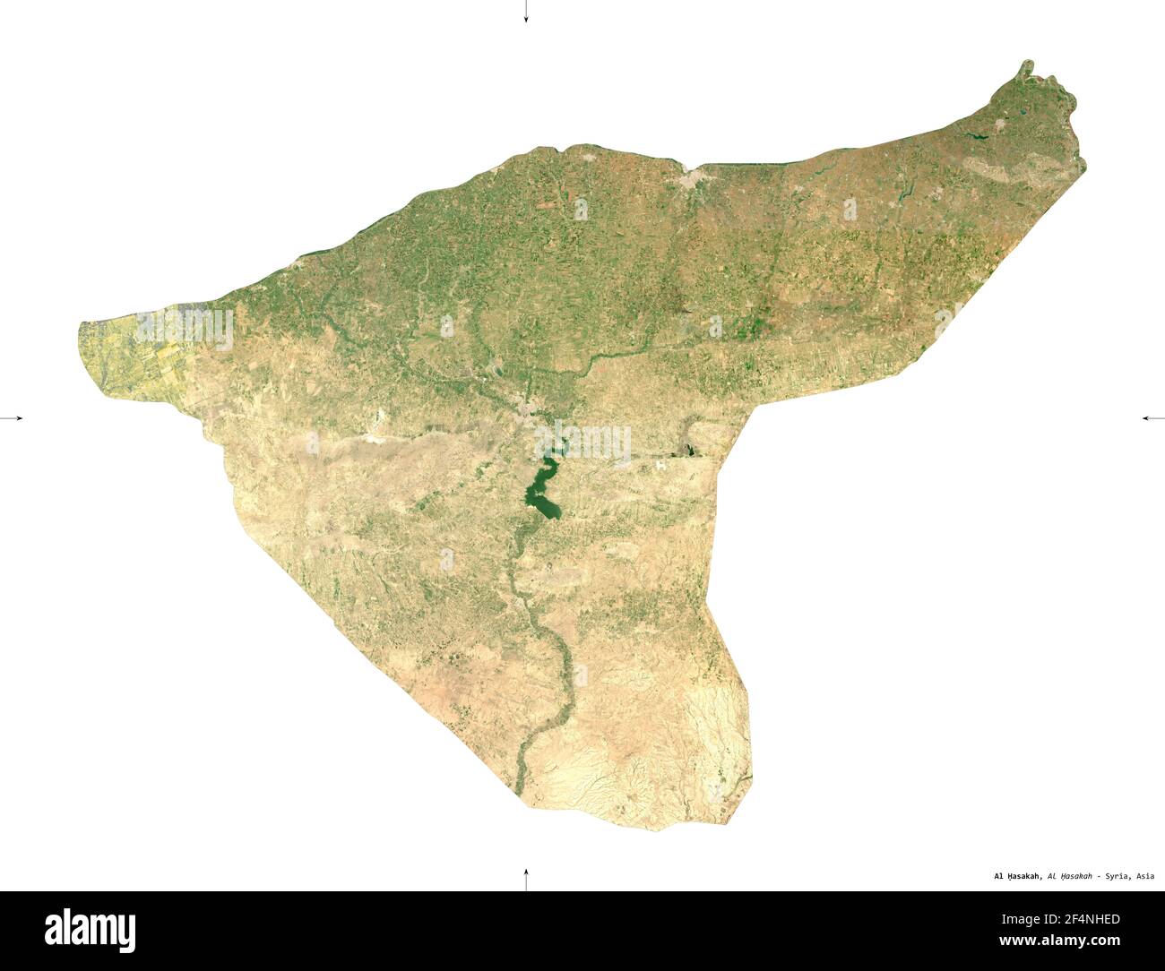 Al Hasakah, province of Syria. Sentinel-2 satellite imagery. Shape ...