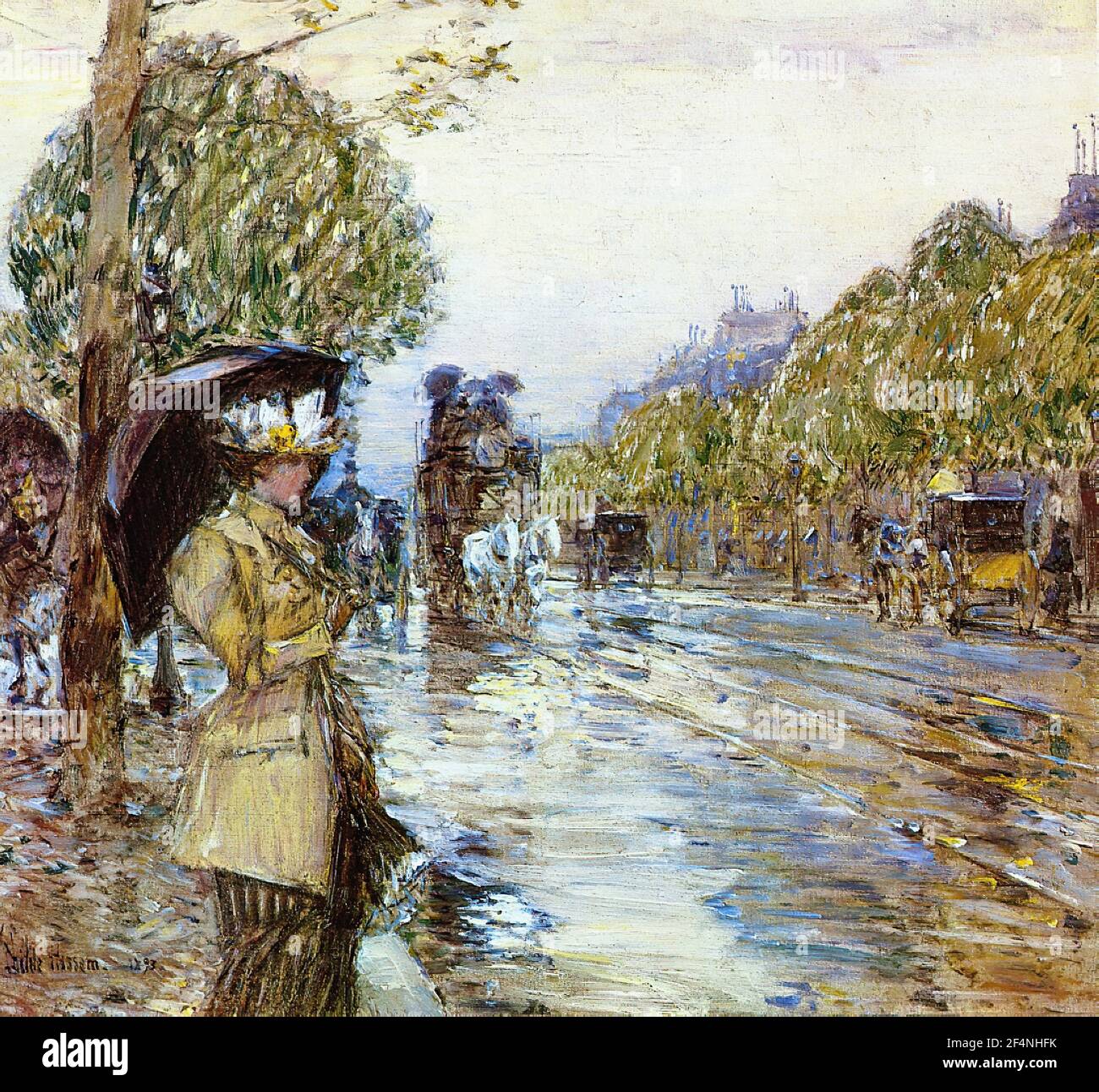 Frederick Childe Hassam- Rainy Day Paris 1893 Stock Photo - Alamy