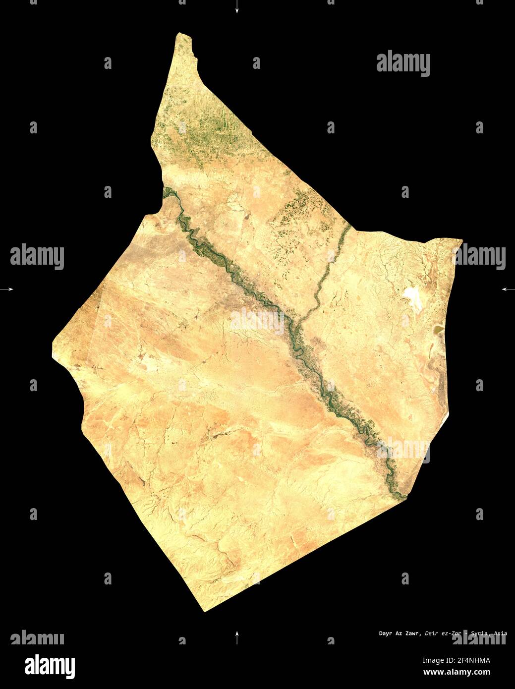 Dayr Az Zawr, province of Syria. Sentinel-2 satellite imagery. Shape ...