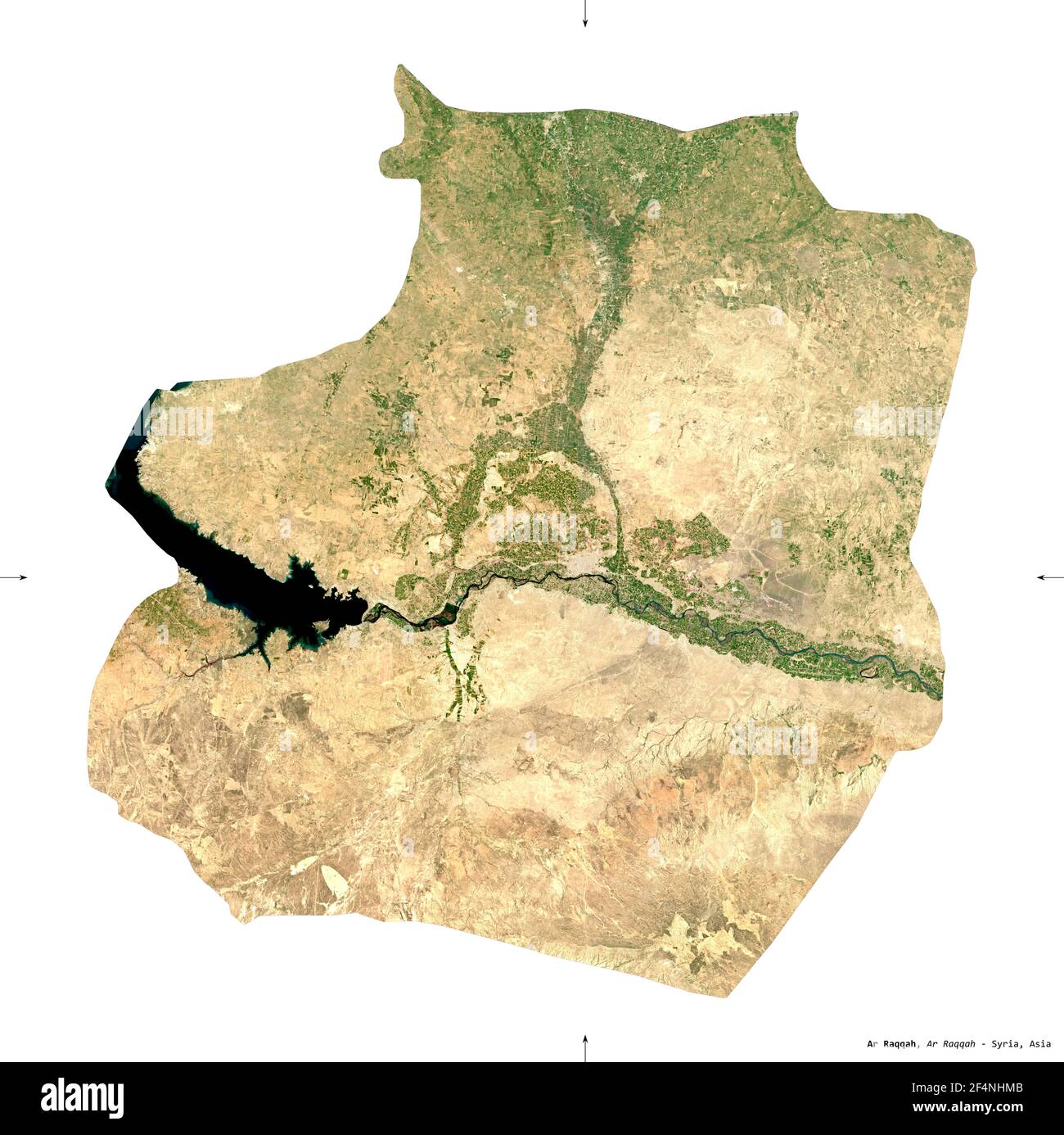 Ar Raqqah, province of Syria. Sentinel-2 satellite imagery. Shape ...