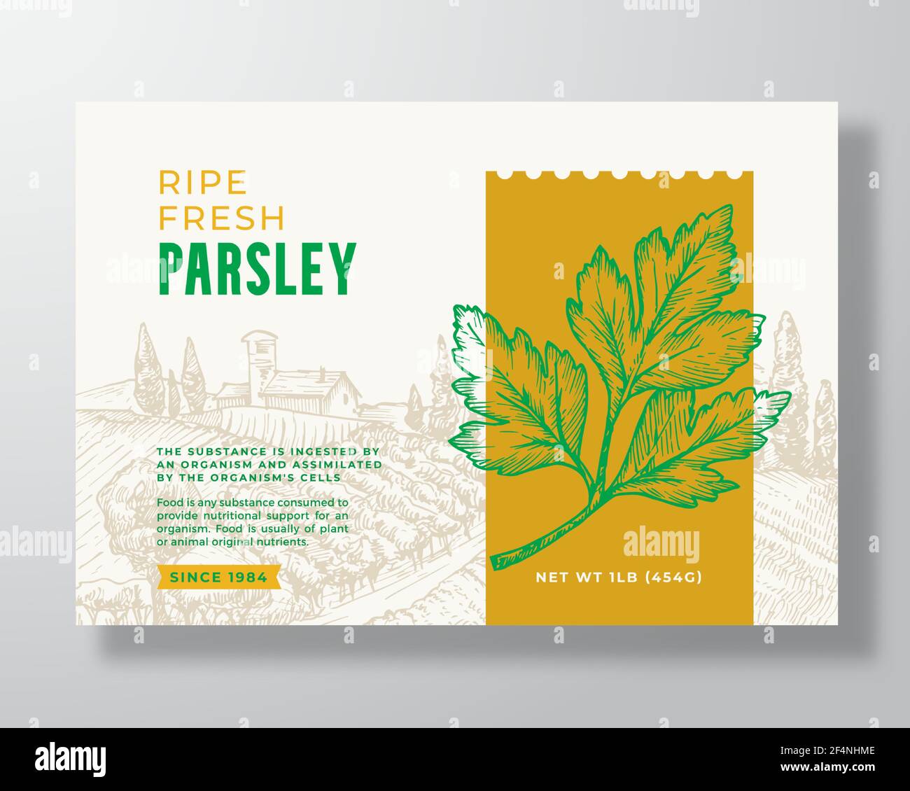 Fresh Parsley Food Label Template. Abstract Vector Packaging Design ...