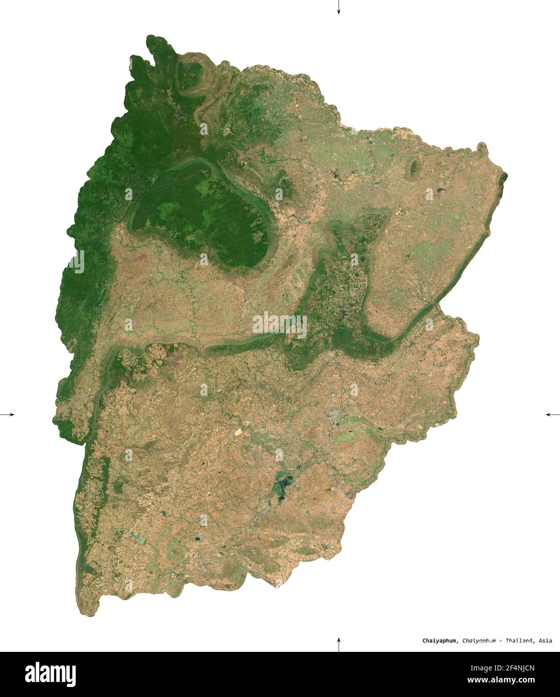 Thailand map solid border satellite Cut Out Stock Images & Pictures - Alamy