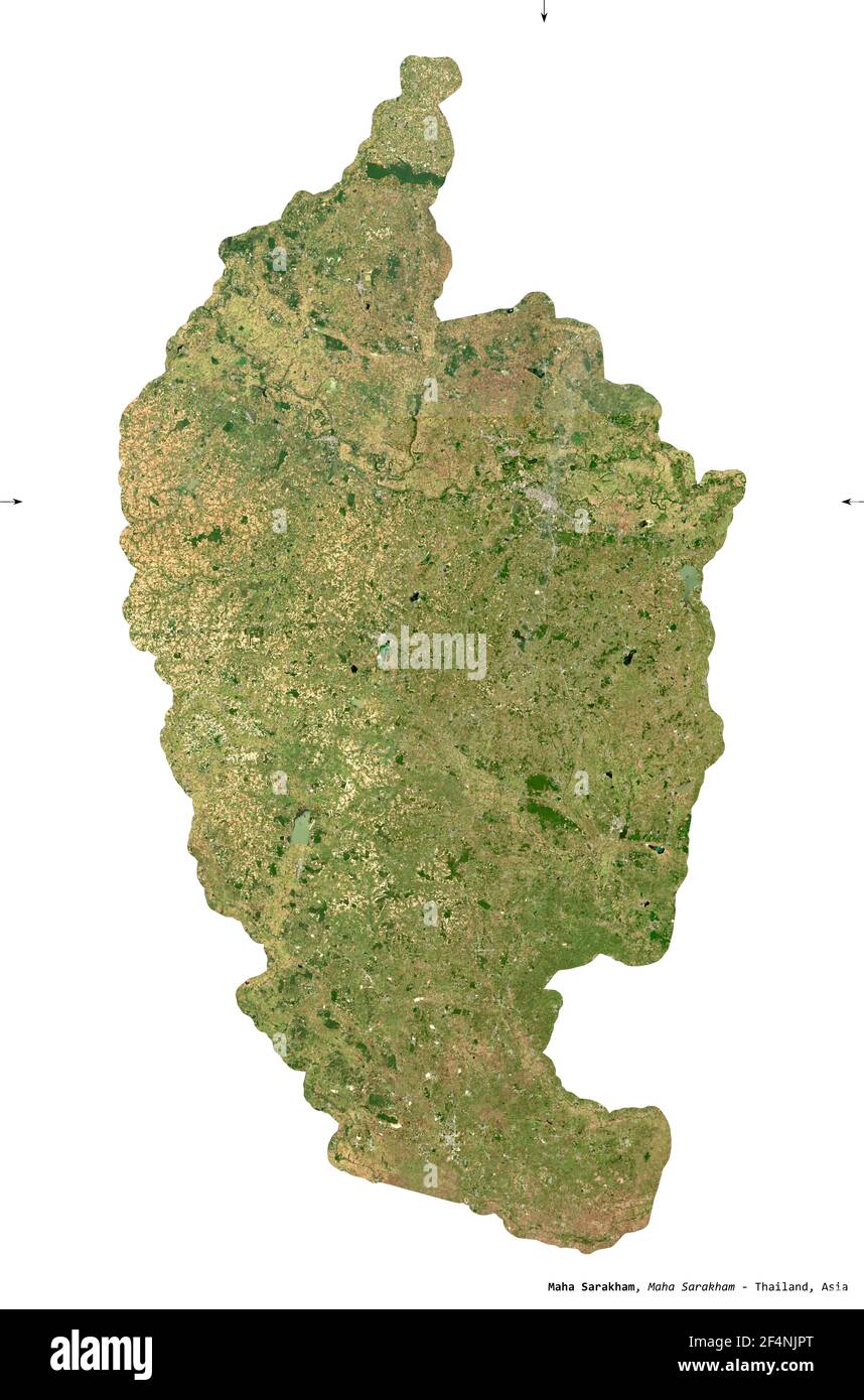 Maha Sarakham, province of Thailand. Sentinel-2 satellite imagery ...