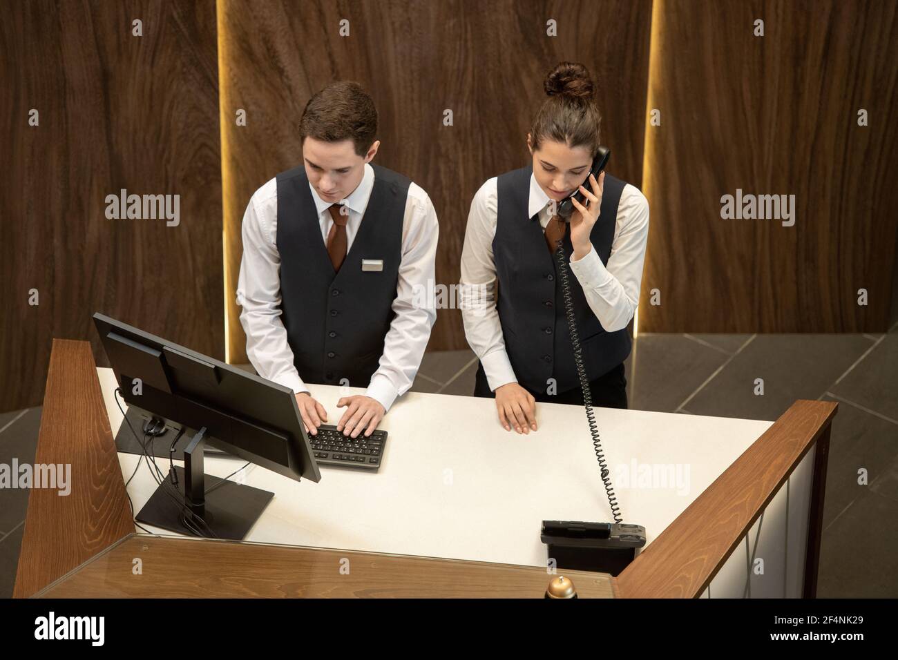 Computer telephone desk office hotel hi-res stock photography and ...