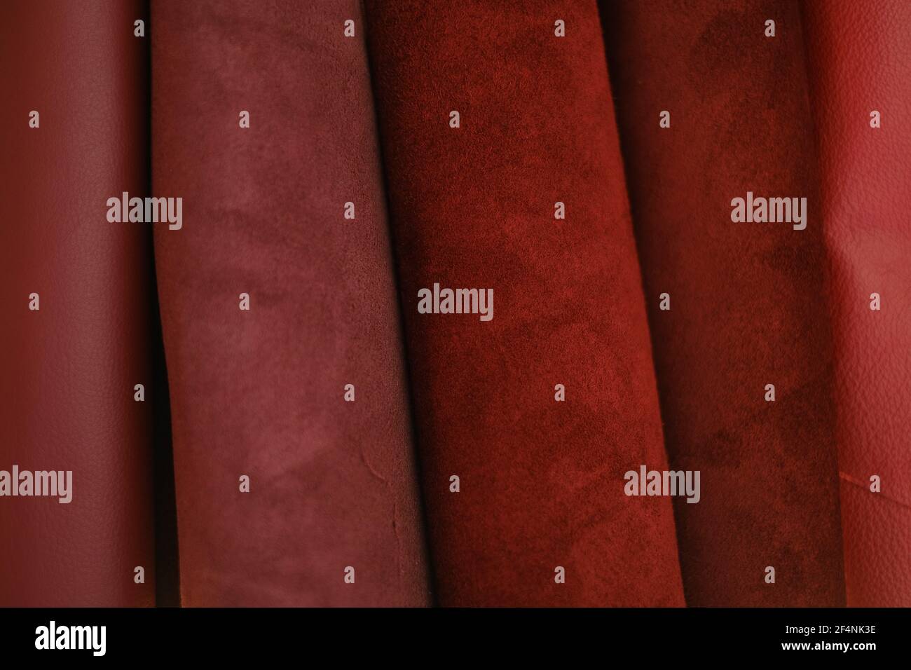 Genuine leather texture.Red burgundy leather and suede in rolls set ...