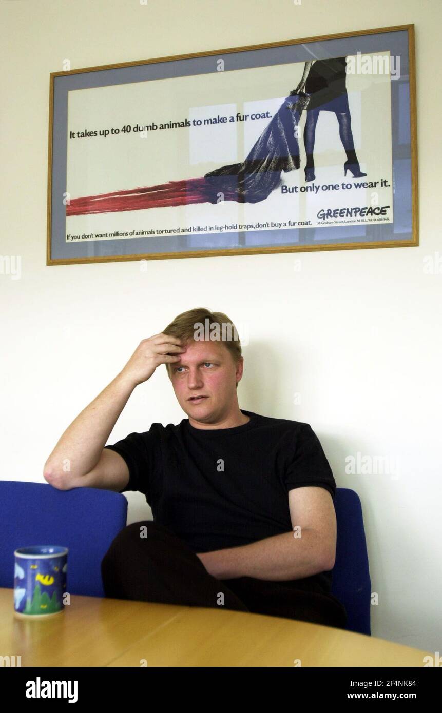 STEVEN TINDALE, THE NEW HEAD OF GREENPEACE. April 2001 Stock Photo - Alamy