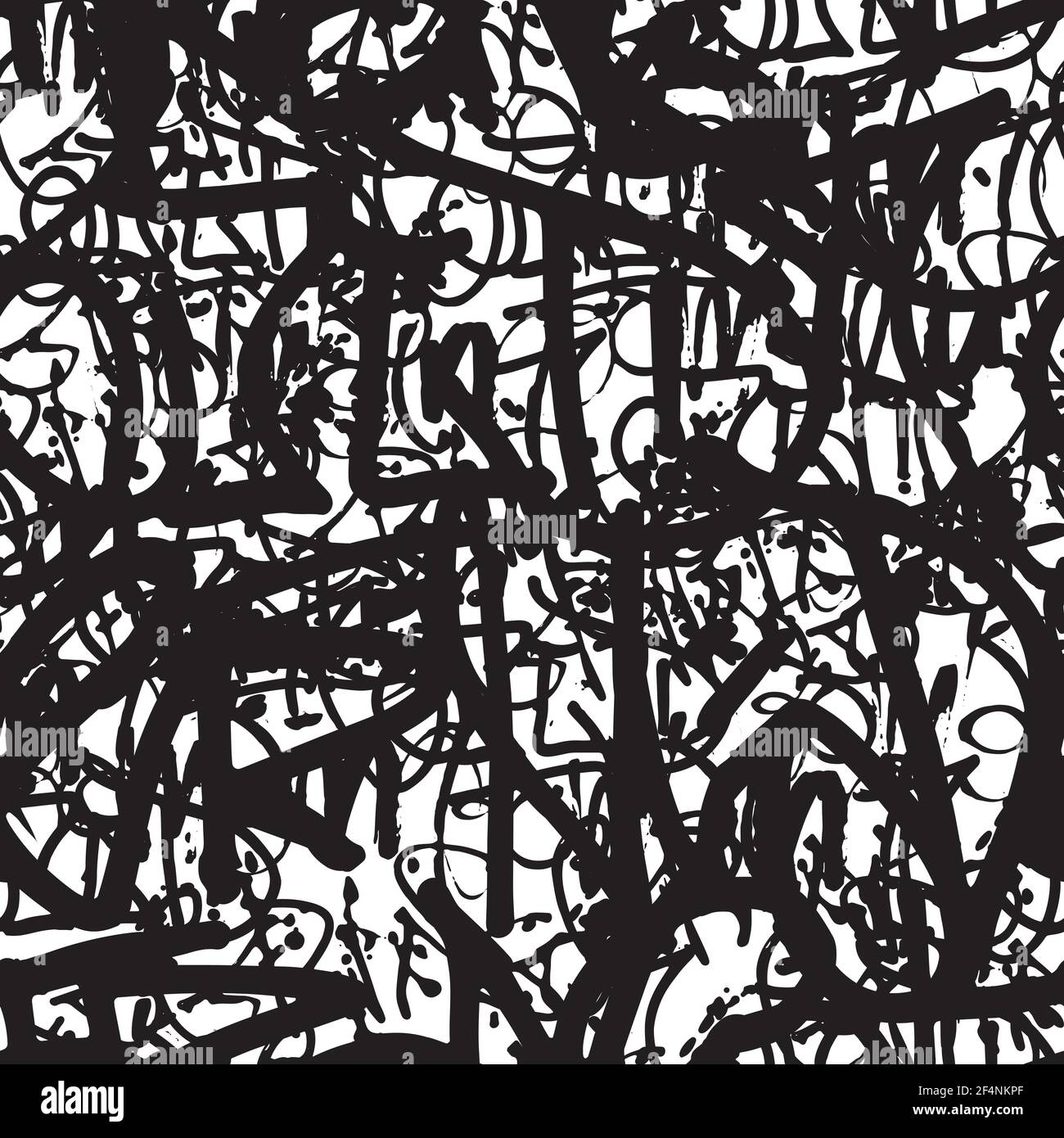 Vector graffiti seamless pattern with abstract tags, letters without ...