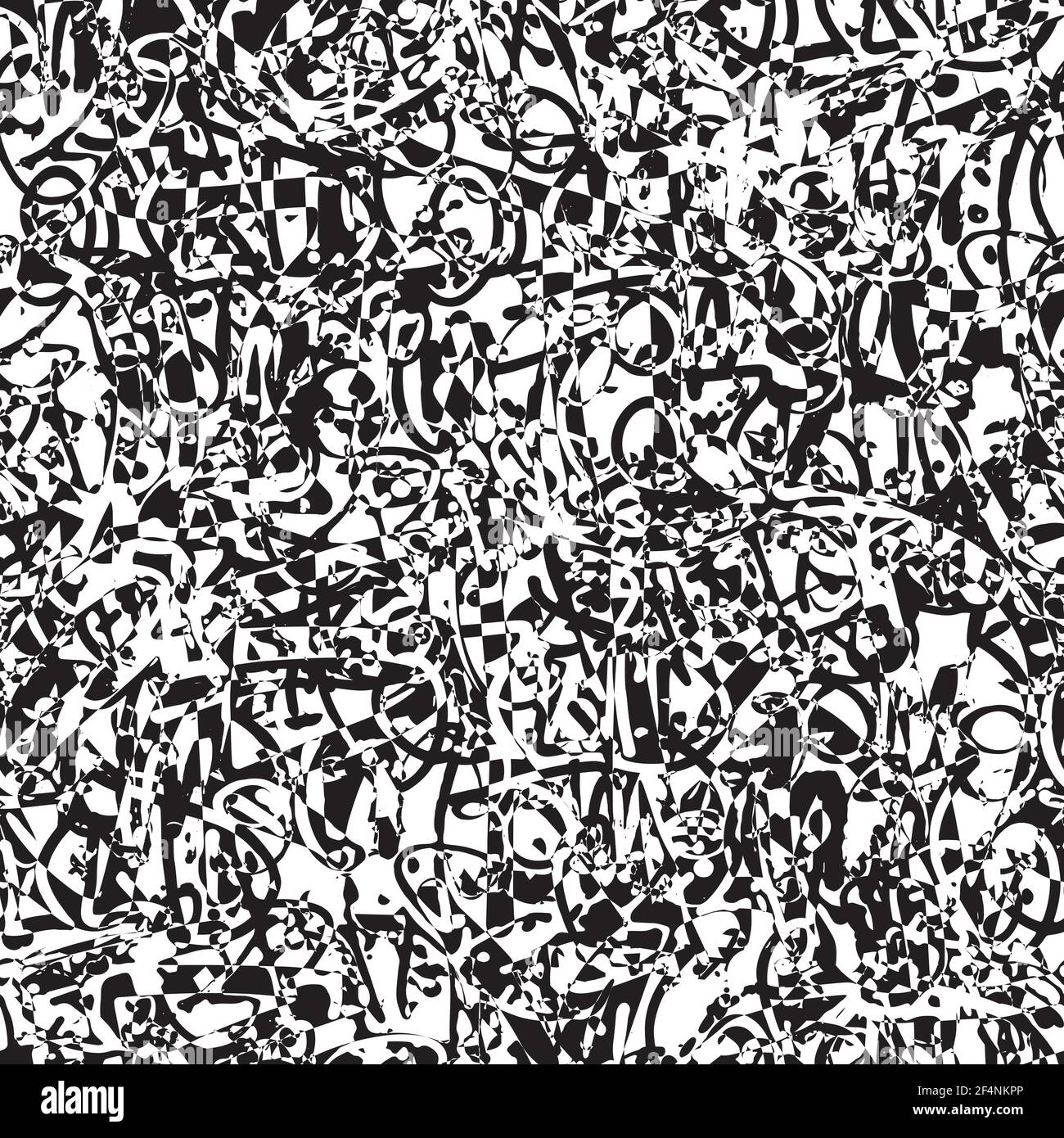 Vector Graffiti Seamless Pattern With Abstract Tags Letters Without Meaning Fashion Hand vector-graffiti-seamless-pattern-with-abstract-tags-letters-without-meaning-fashion-hand