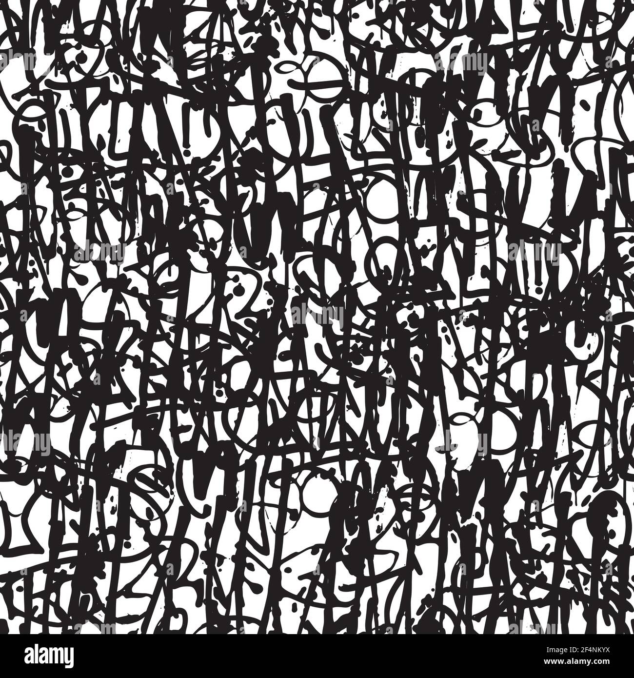 Vector graffiti seamless pattern with abstract tags, letters without ...