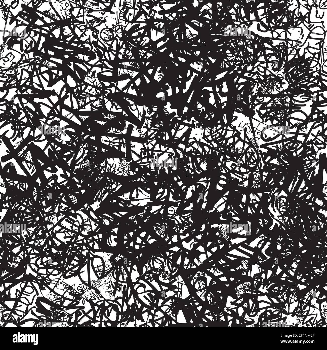Vector graffiti seamless pattern with abstract tags, letters without ...