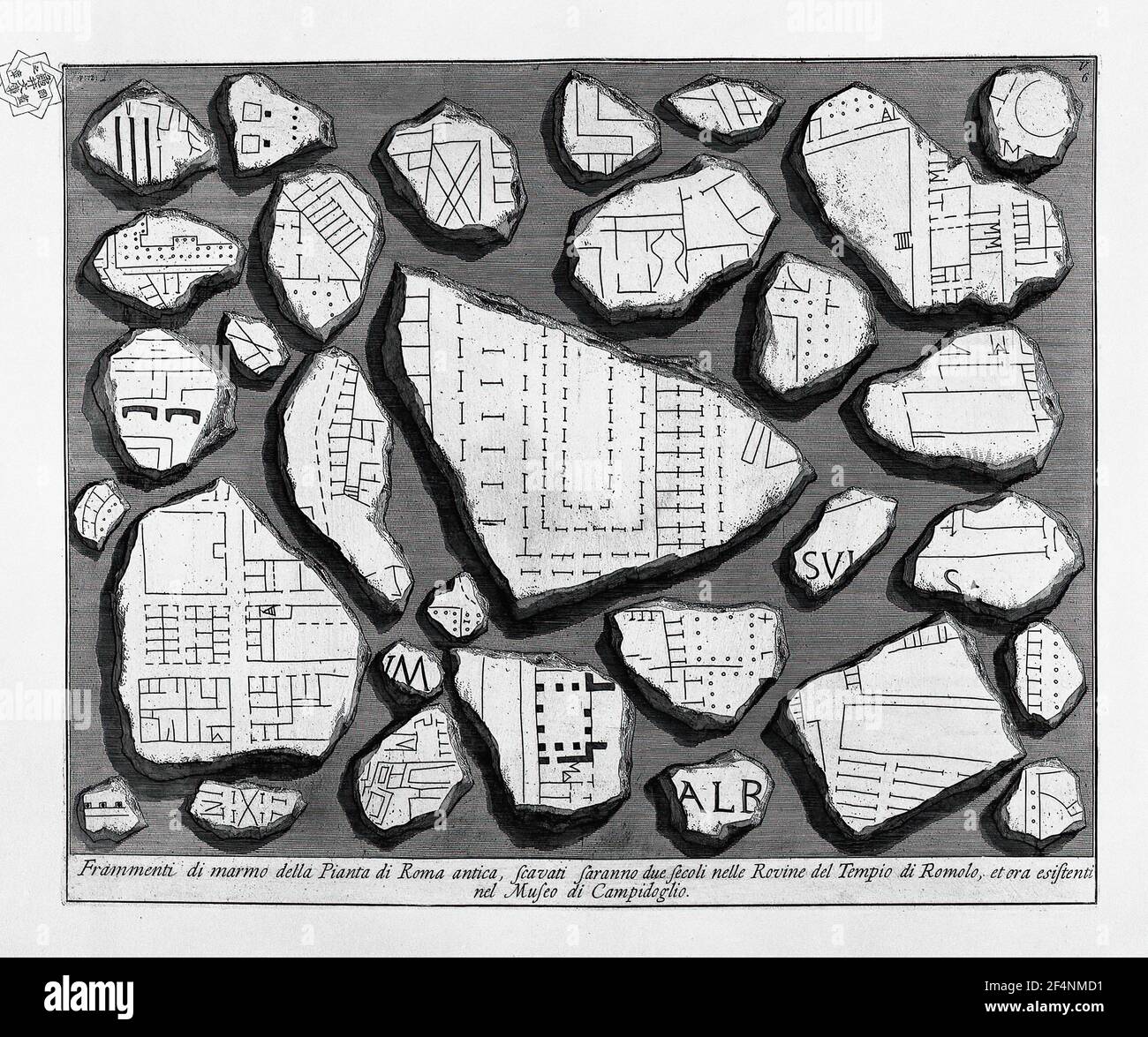 Giovanni Battista Piranesi - Roman Antiquities 1 Plate Map Ancient Rome ...