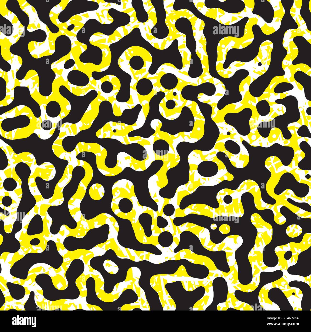 Abstract seamless patterns with dots, chaotic shapeless spots, worms ...