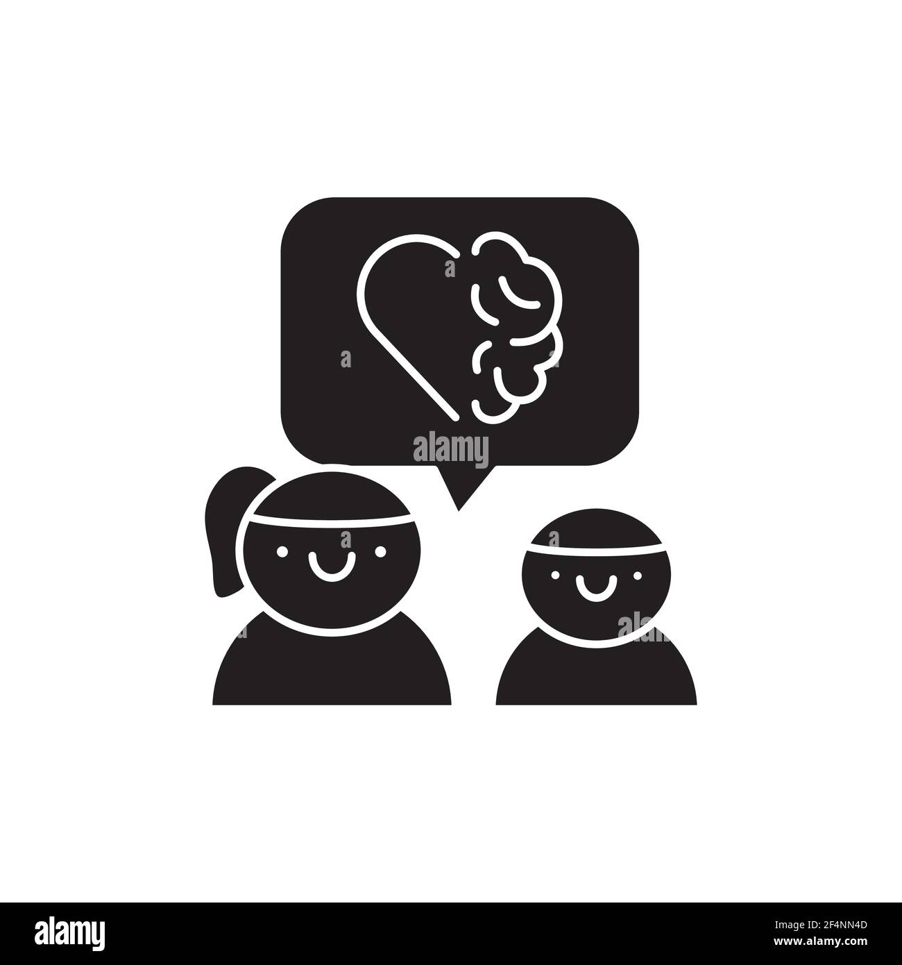 Development of emotional intelligence in children color line icon ...