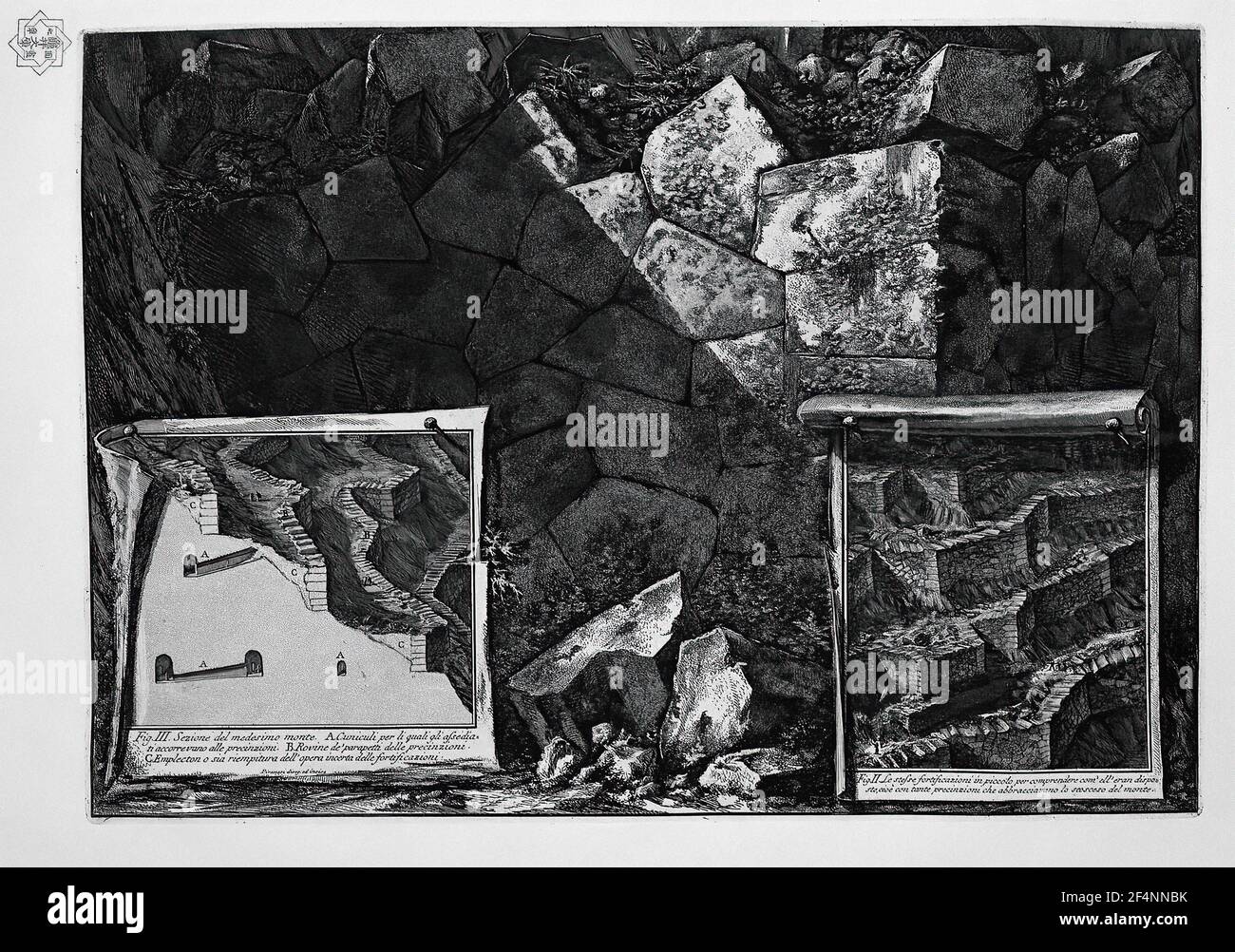 Giovanni Battista Piranesi - Ruins Ancient Fortifications Mountain City ...