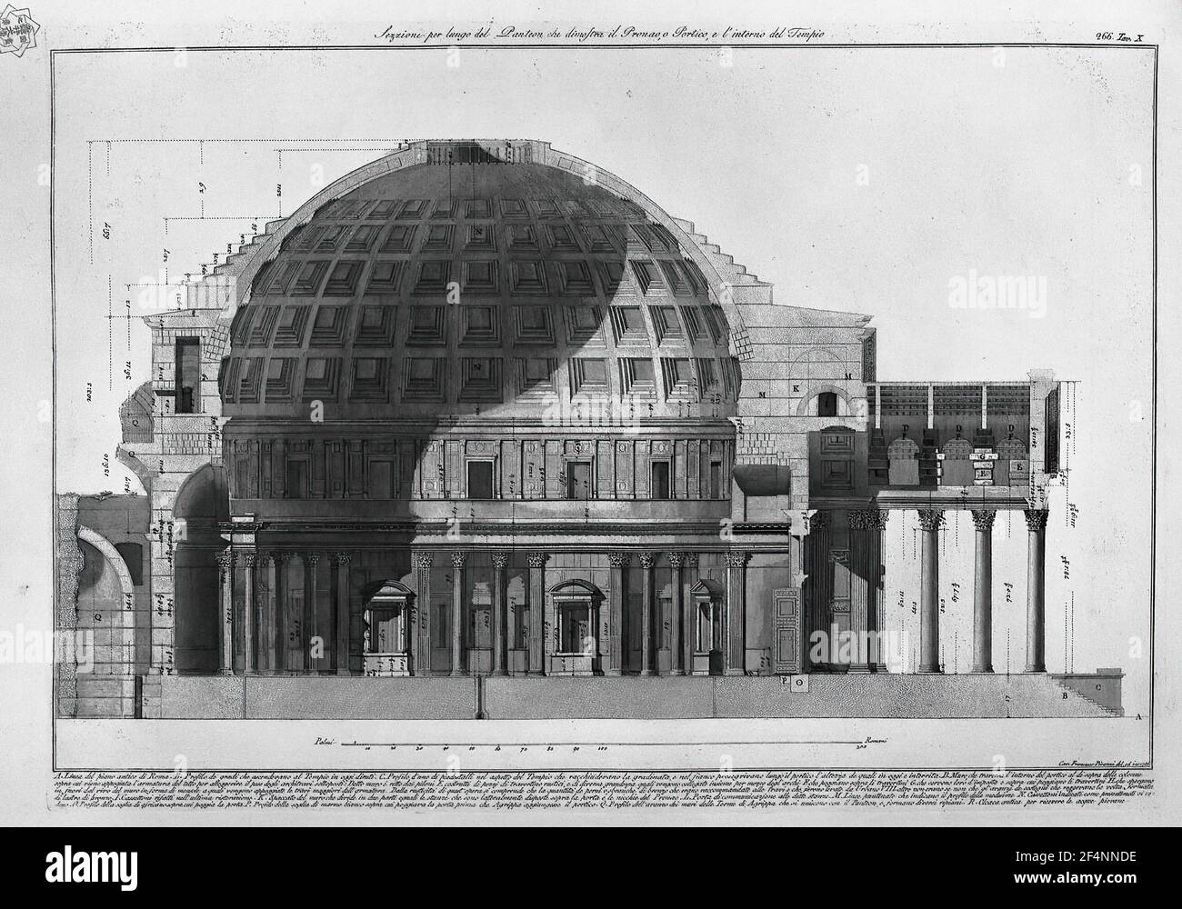 Giovanni Battista Piranesi - Section Along Pantheon Which Shows Pronaos ...